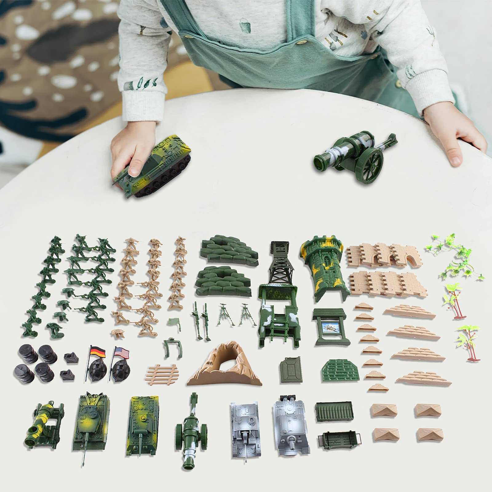 Buy deAO 100 Piece Military Play Set with Toy Soldiers; Military ...