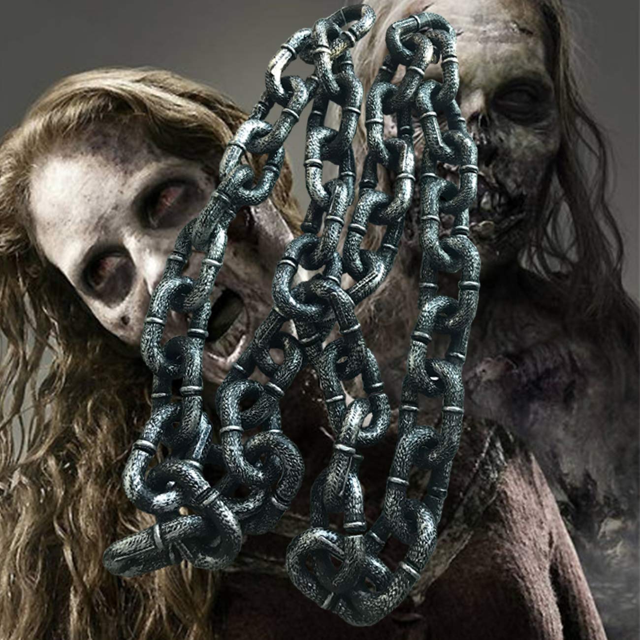 Snapklik.com : Halloween Chains Plastic 5.9ft Silver And Black Chain ...