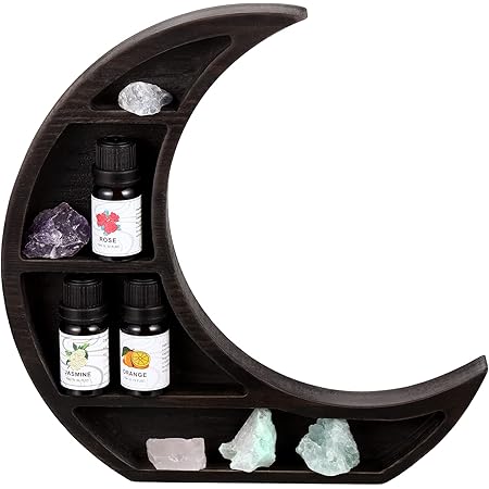 Amazon.com: Wood Crescent Moon Shelf, Rustic White Home Decorations (10 ...