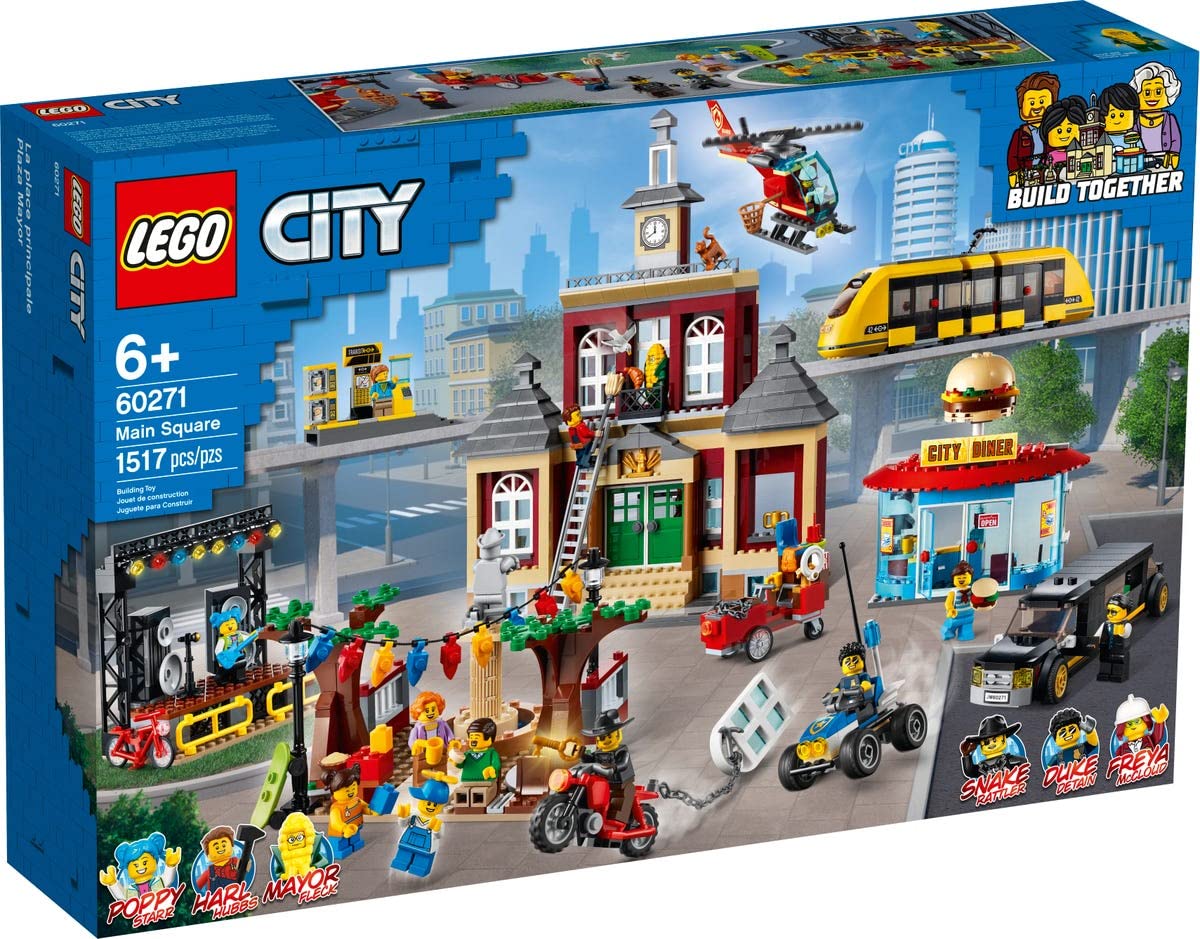 LEGO City Main Square 60271 Set, Cool Building Toy for Kids, New 2021 ...