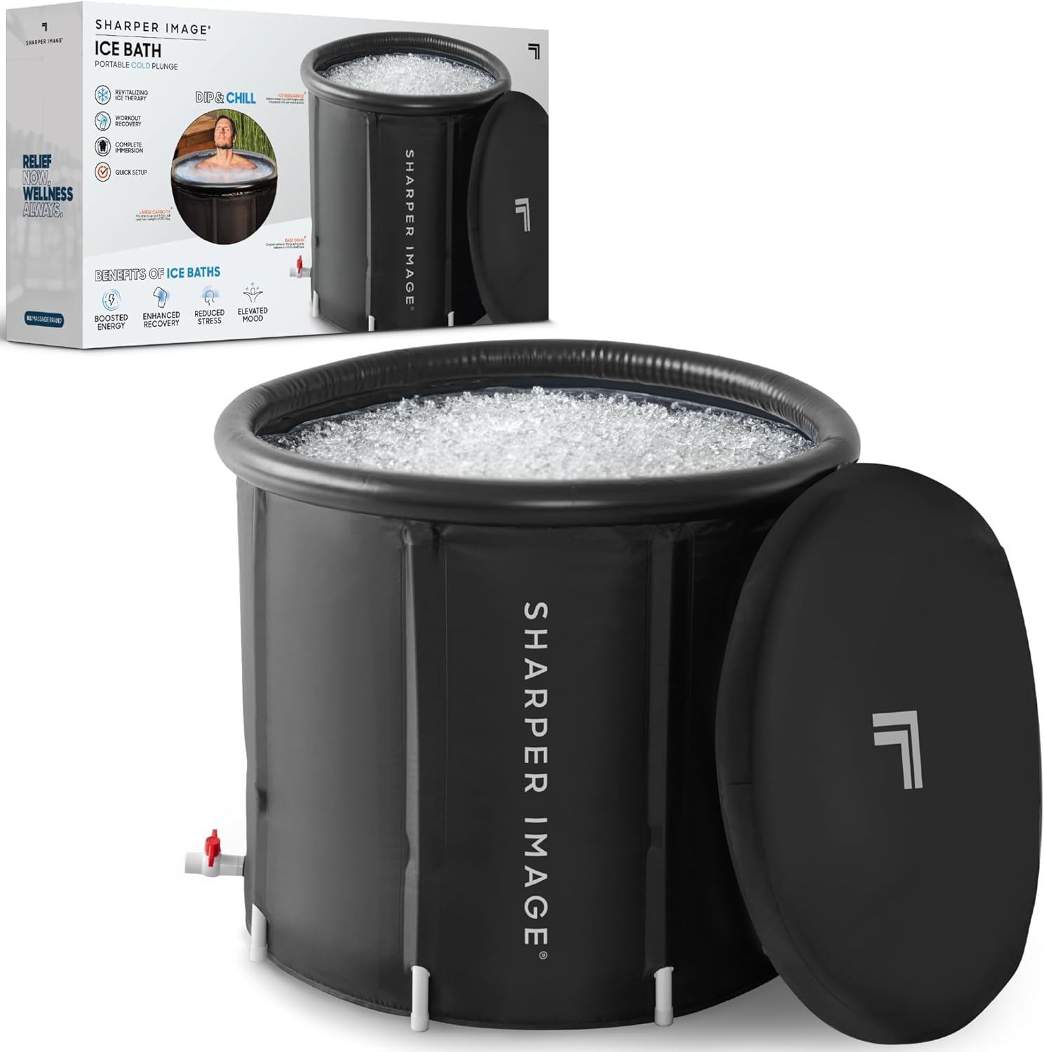Sharper Image Ice Bath Portable Cold Plunge, Revitalizing Ice Therapy ...