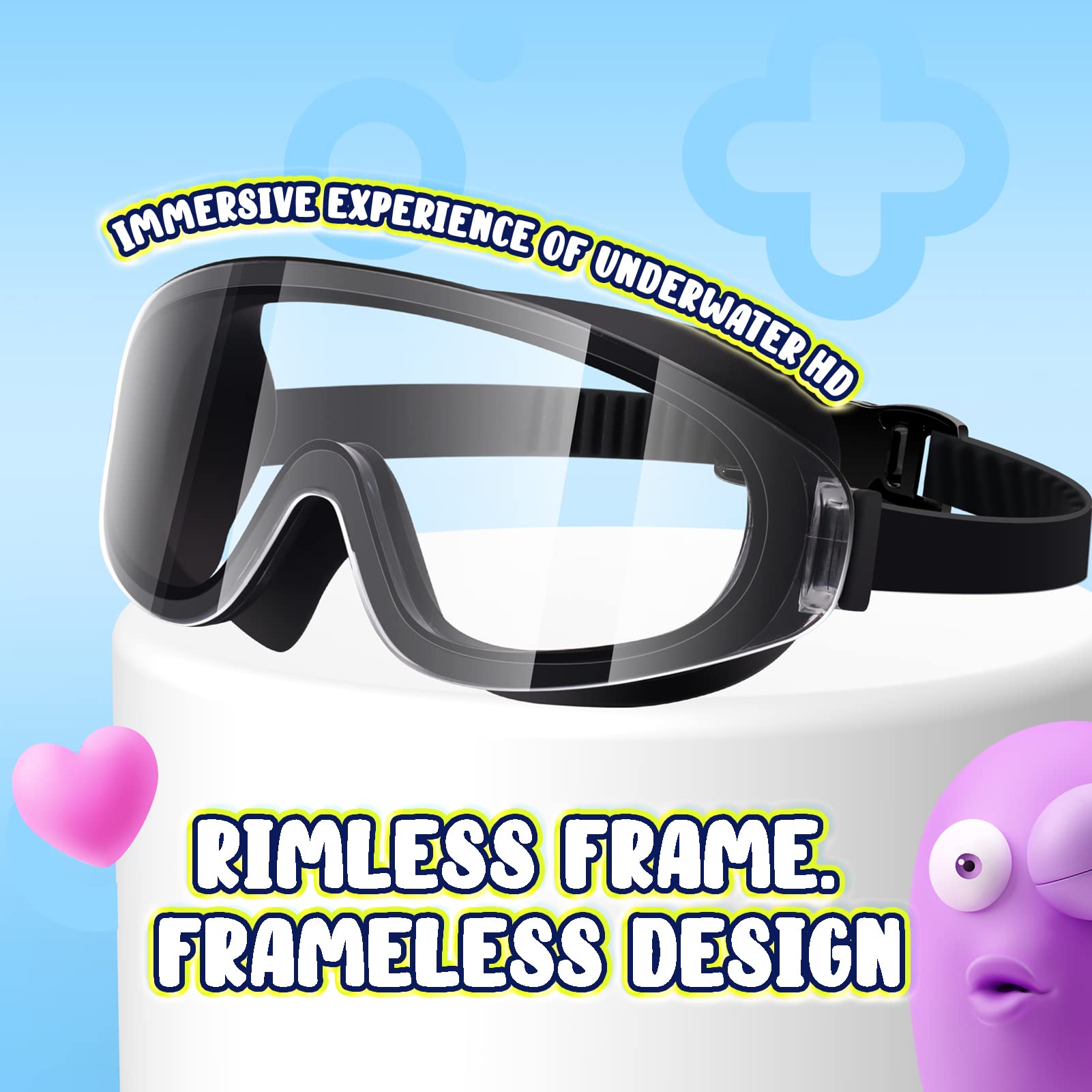 Snapklik.com : Kids Swim Goggles, 2-Pack Frameless Swimming Goggles For ...