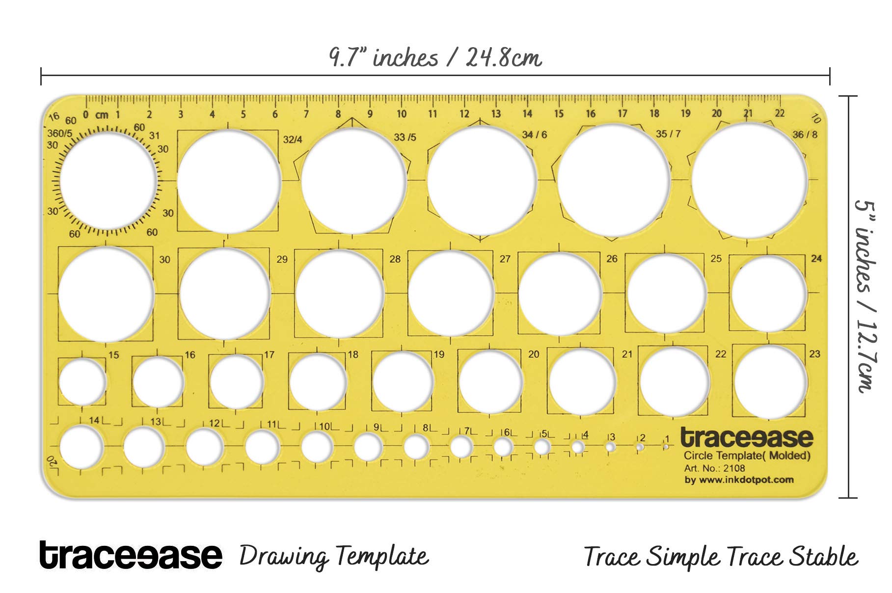 Circle Template For Drawing Circle Template, 3 Mm - 40 Mm Circles ...