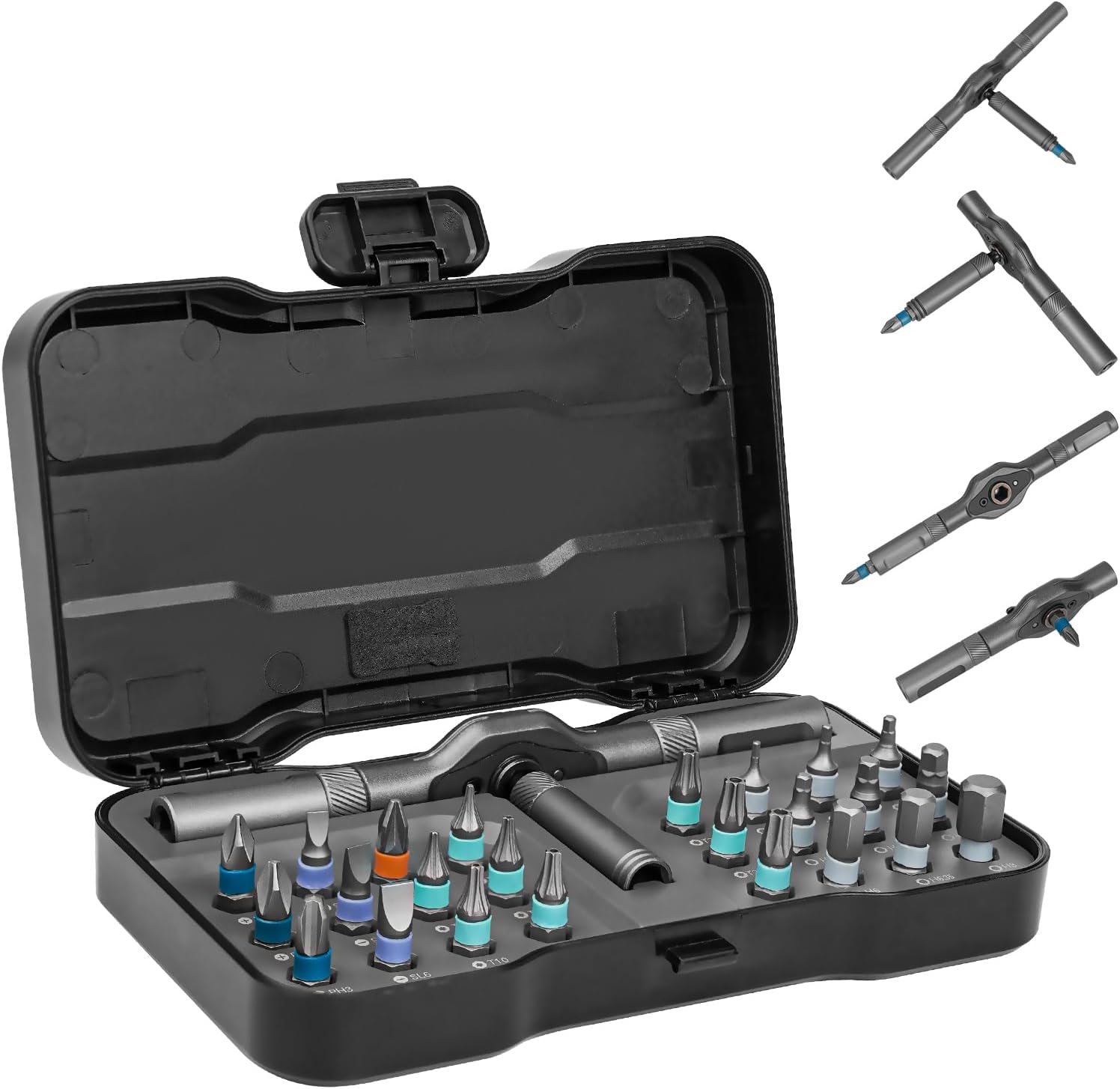 HYCHIKA 24 in 1 Ratchet Screwdriver Set - Mini Reversible Handle High ...