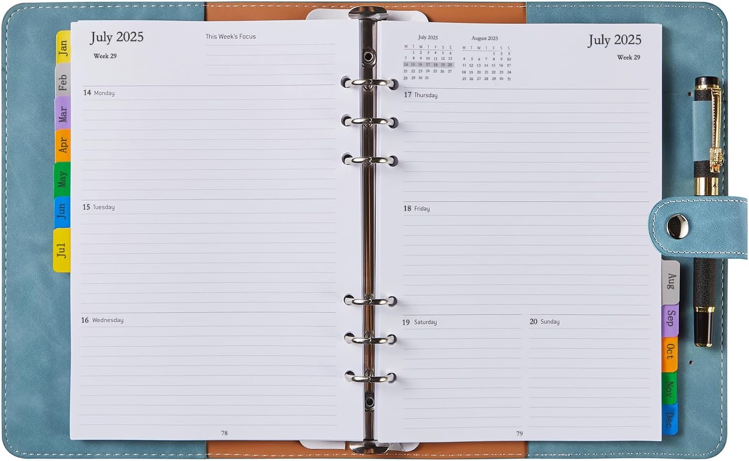 2025 Diary A5 Week to View Refillable, Weekly & Monthly Planner with ...