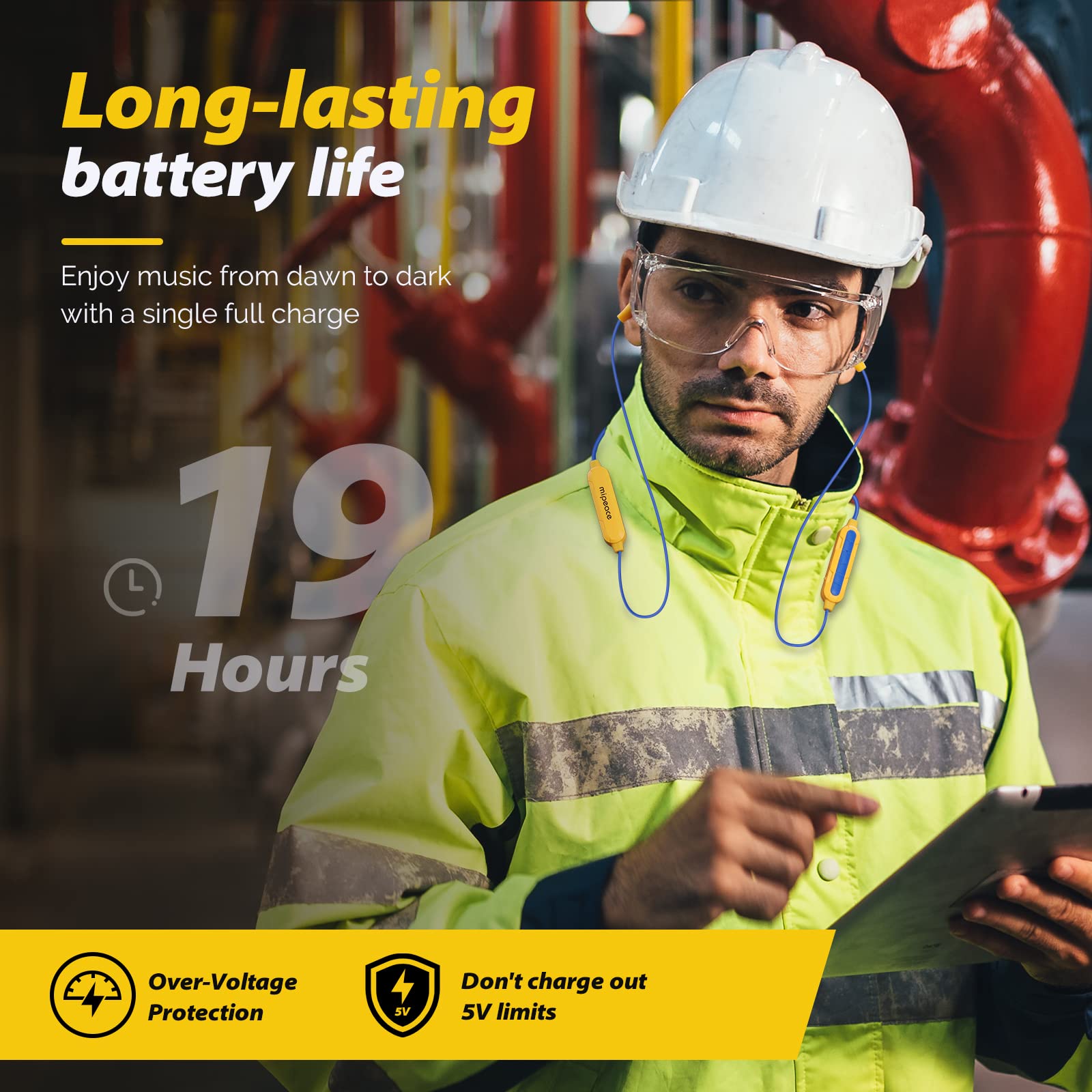 Snapklik.com : MIPEACE Bluetooth Work Earplugs Headphone,Wireless in ...