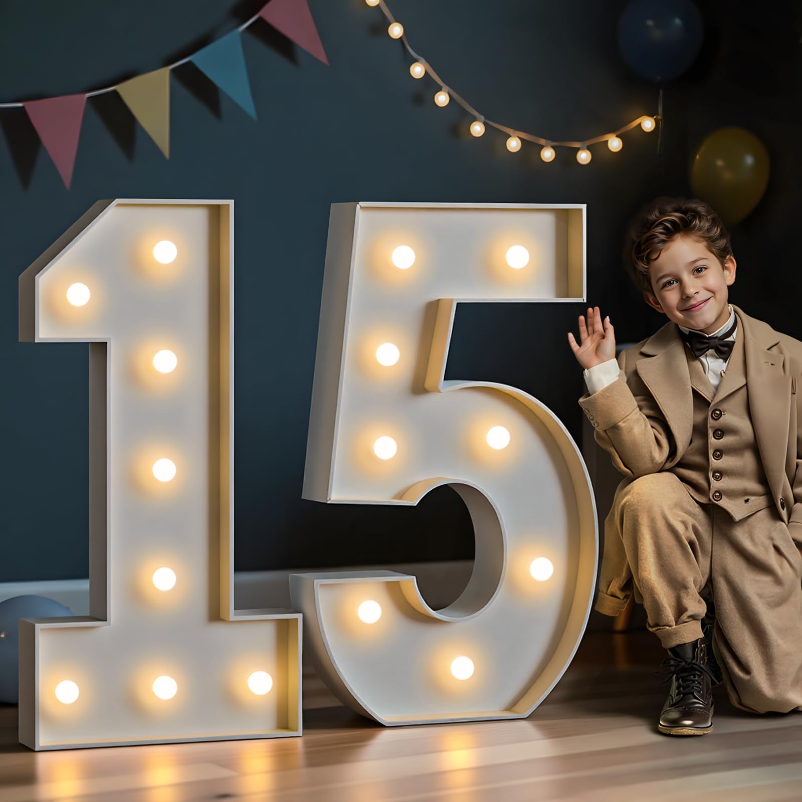 Snapklik.com : Imprsv Marquee Numbers 15 Birthday Decorations: Large ...