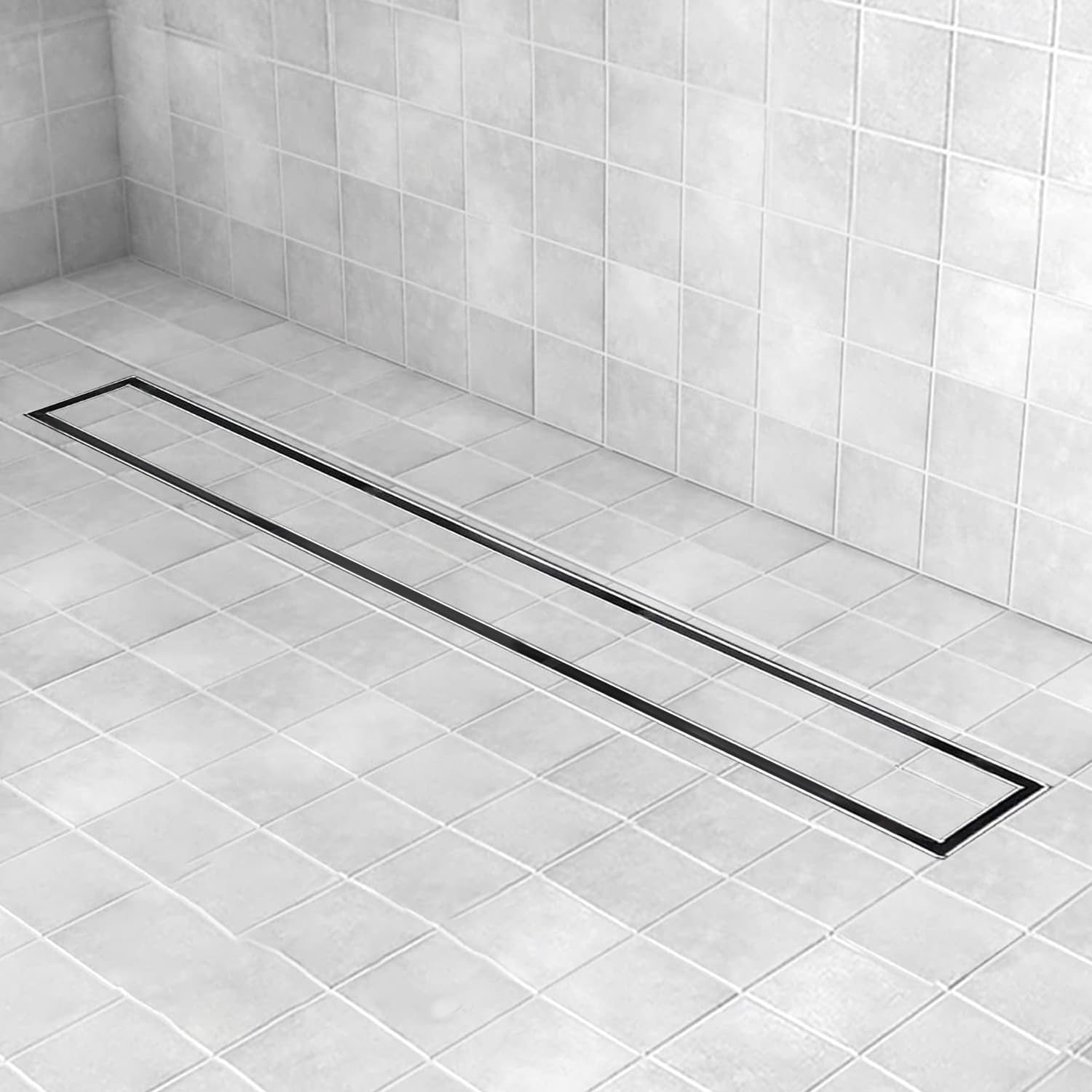 LIPKA Marble Insert Shower Drain Channel | 32 x 2 Inches | 304-Grade ...