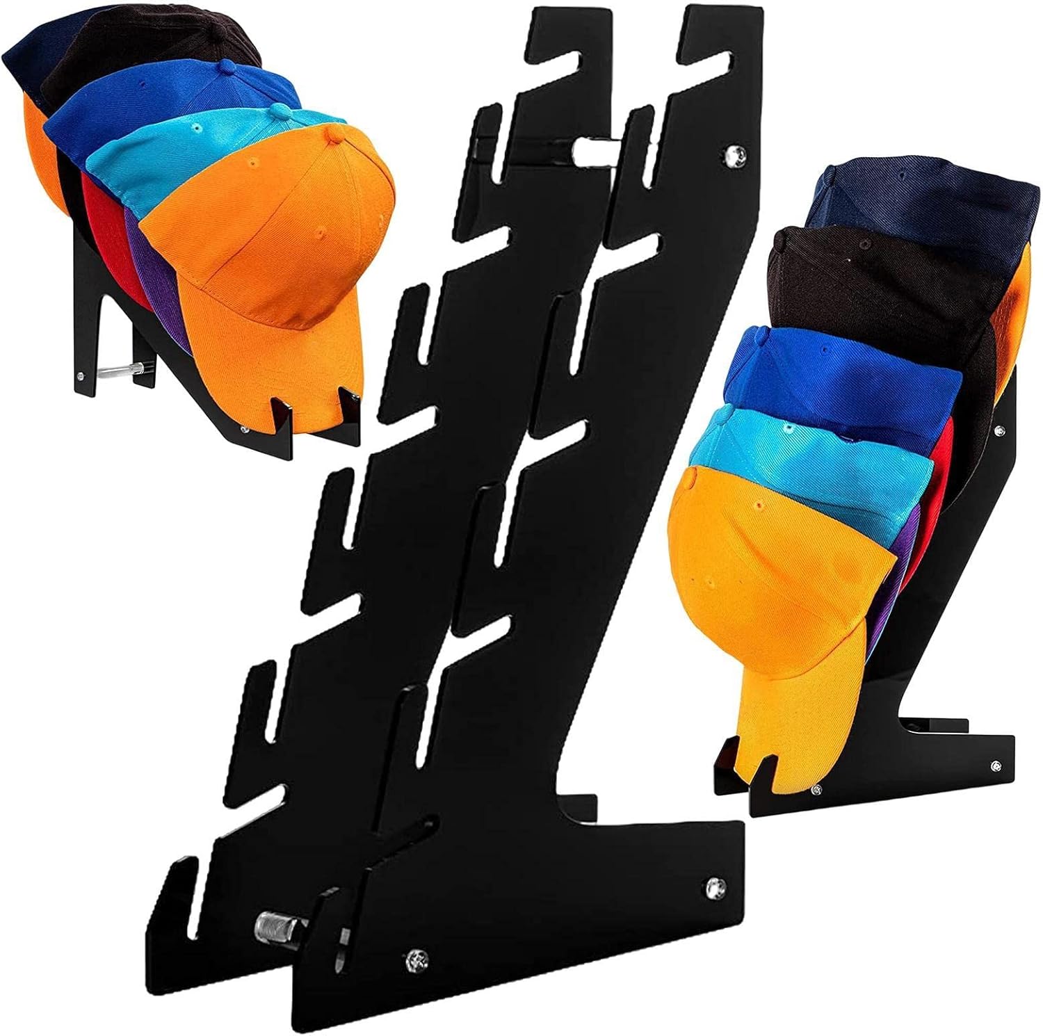 PIGMANA Baseball Hat Display Rack, Caps Holder Organizer for Wall, Hat ...