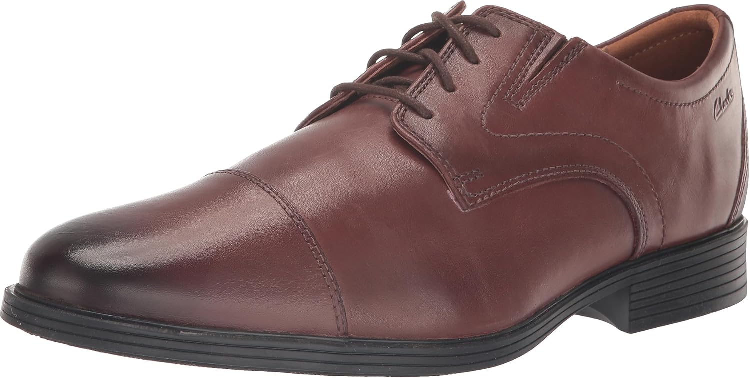 Amazon.com | Clarks Men's Whiddon Cap Oxford, Mahogany Leather, 7.5 ...