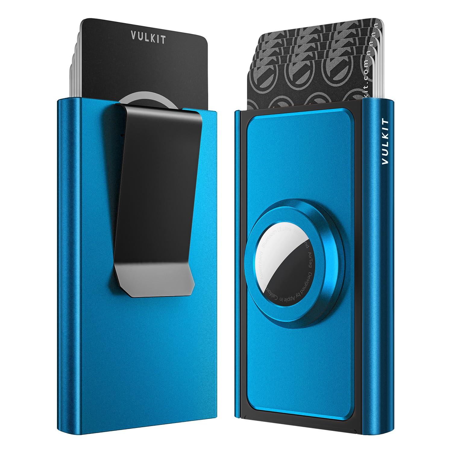 Amazon.com: VULKIT Minimalist Wallet with Money Clip and Airtag Holder ...