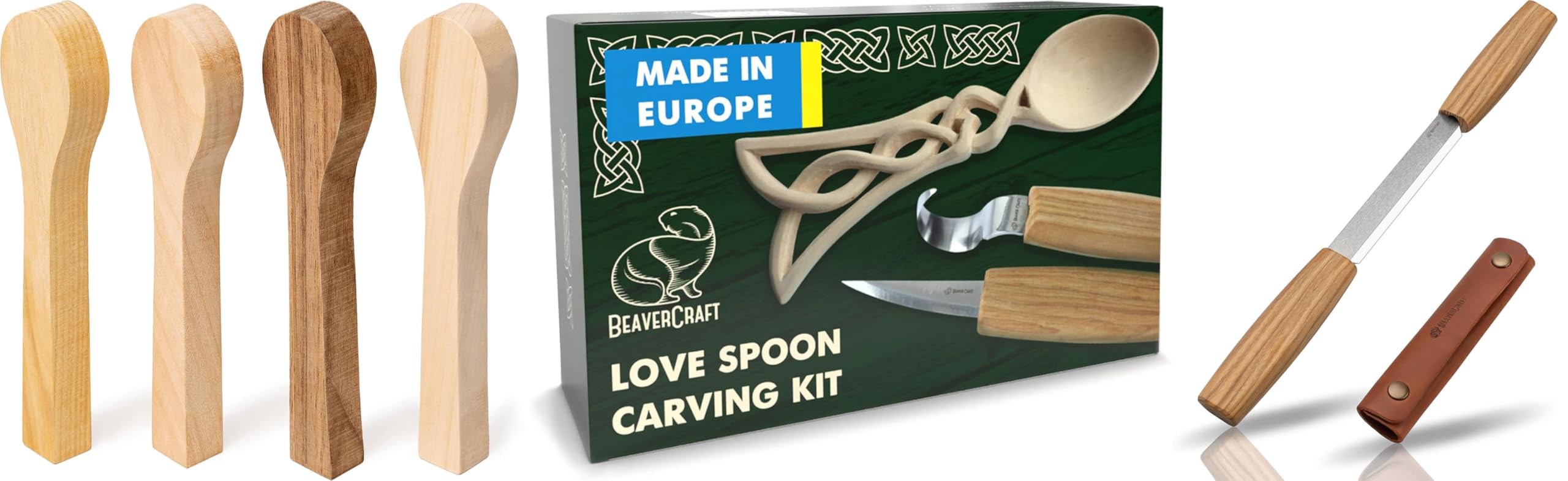 Amazon.com: BeaverCraft BB2 Wood Carving Spoon DIY04 Spoon Carving Kit ...