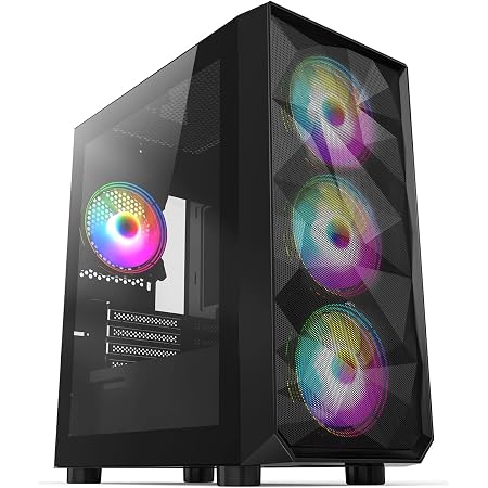 CiT Raider PC Gaming Case, Mid-Tower ATX, 6 x Halo Dual - Ring Spectrum ...