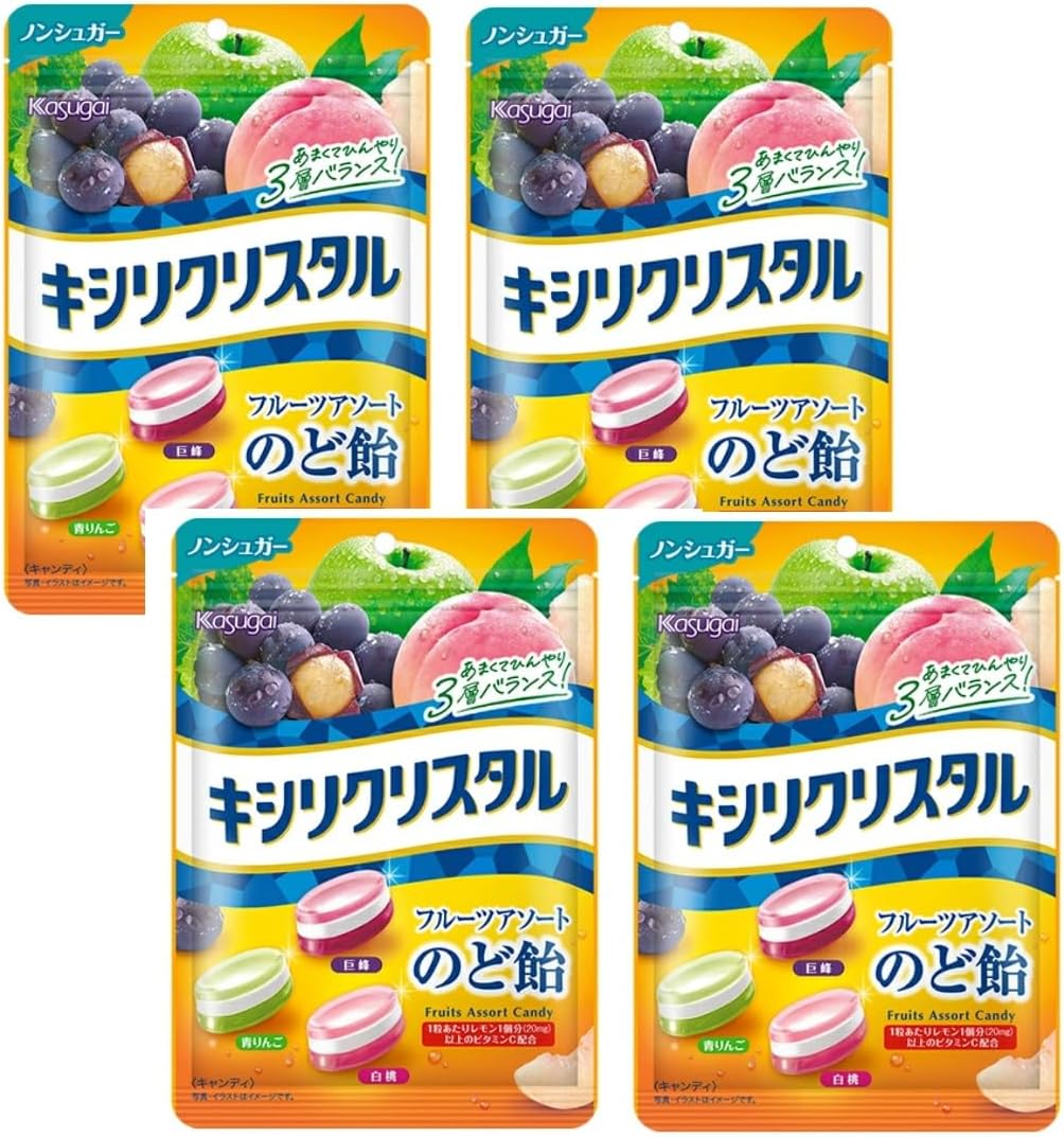 Amazon.co.jp: 春日井製菓 キシリクリスタル フルーツアソート のど飴 67g×4袋 : 食品・飲料・お酒