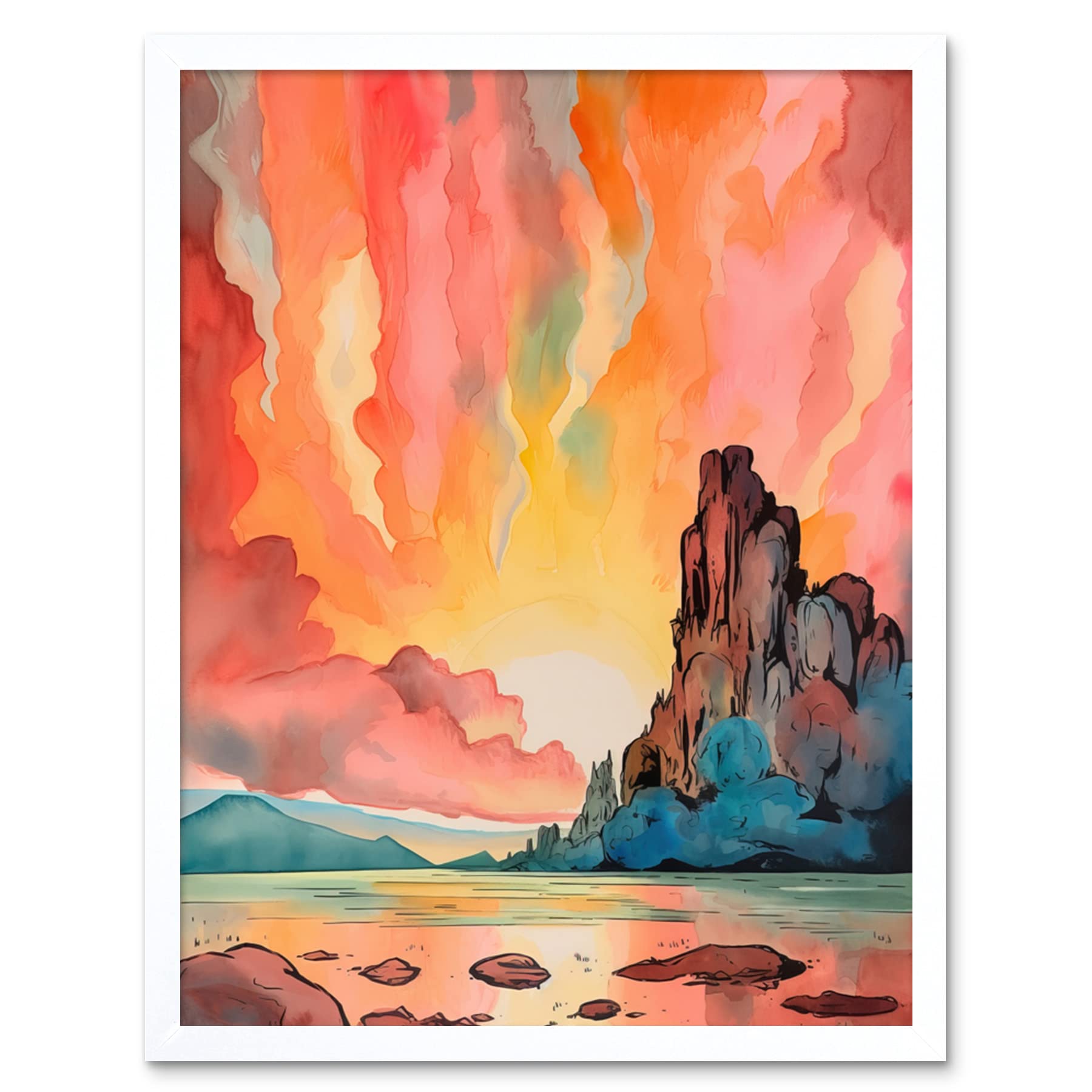Watercolor Sunset Clouds