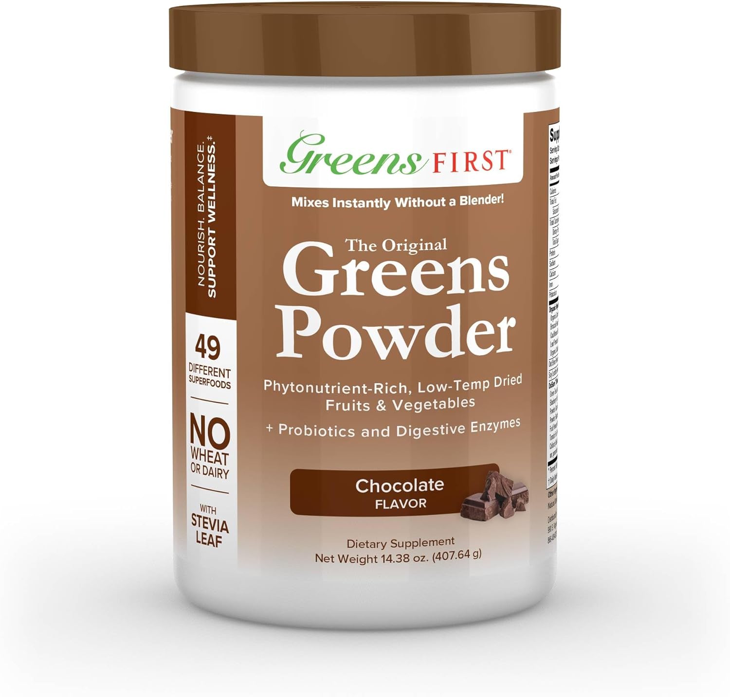 Amazon.com: Greens First - Chocolate - 30 Servings - Greens Powder ...