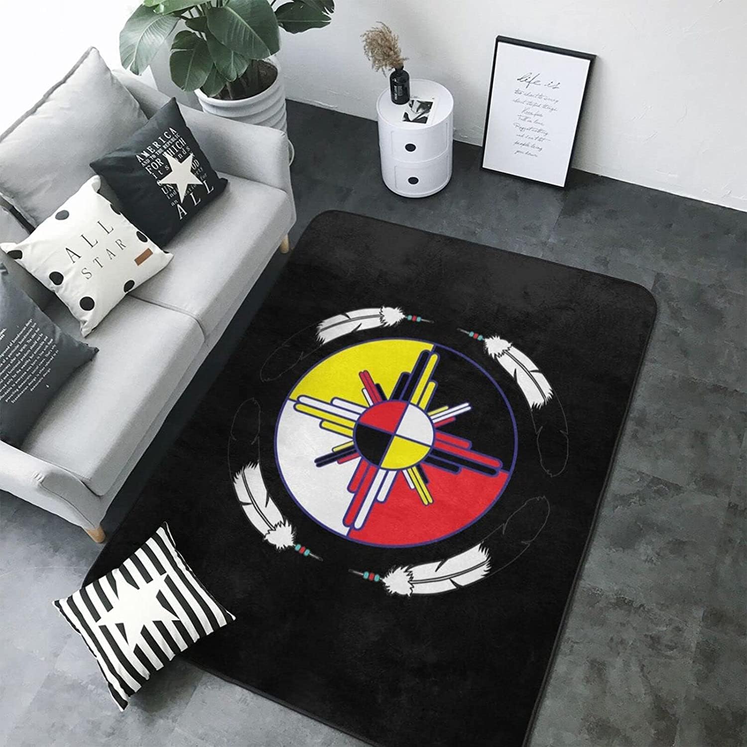 Amazon.com: Medicine Wheel Native Americans Area Rugs Home Decor Floor ...