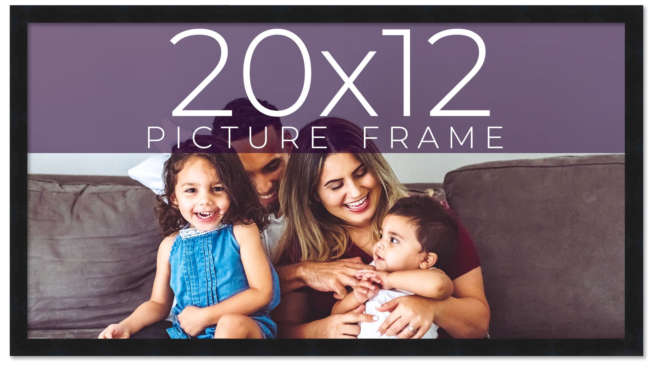 Amazon.com - 20x12 Frame Black Real Wood Picture Frame Width 0.75 ...