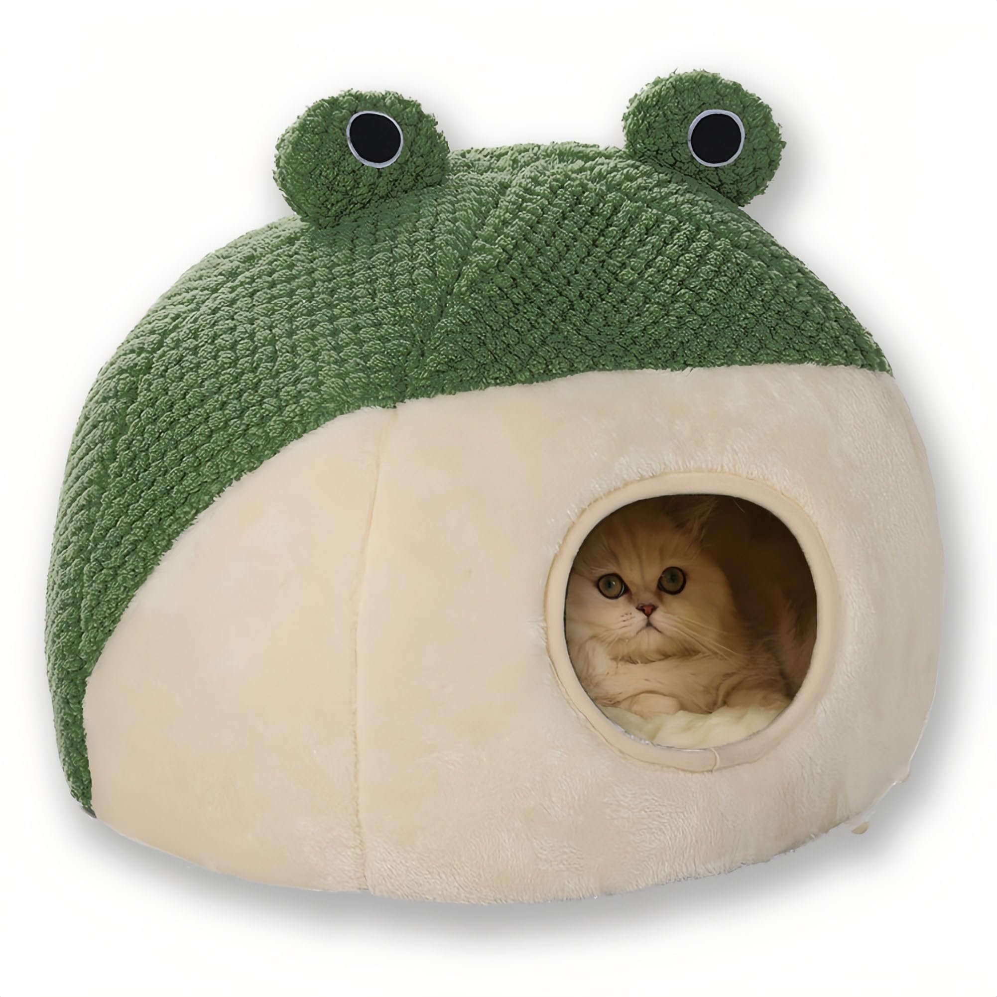 Srutirbo Cat Bed for Indoor Cats, Cute Frog Style Cat Cave Bed Cat ...