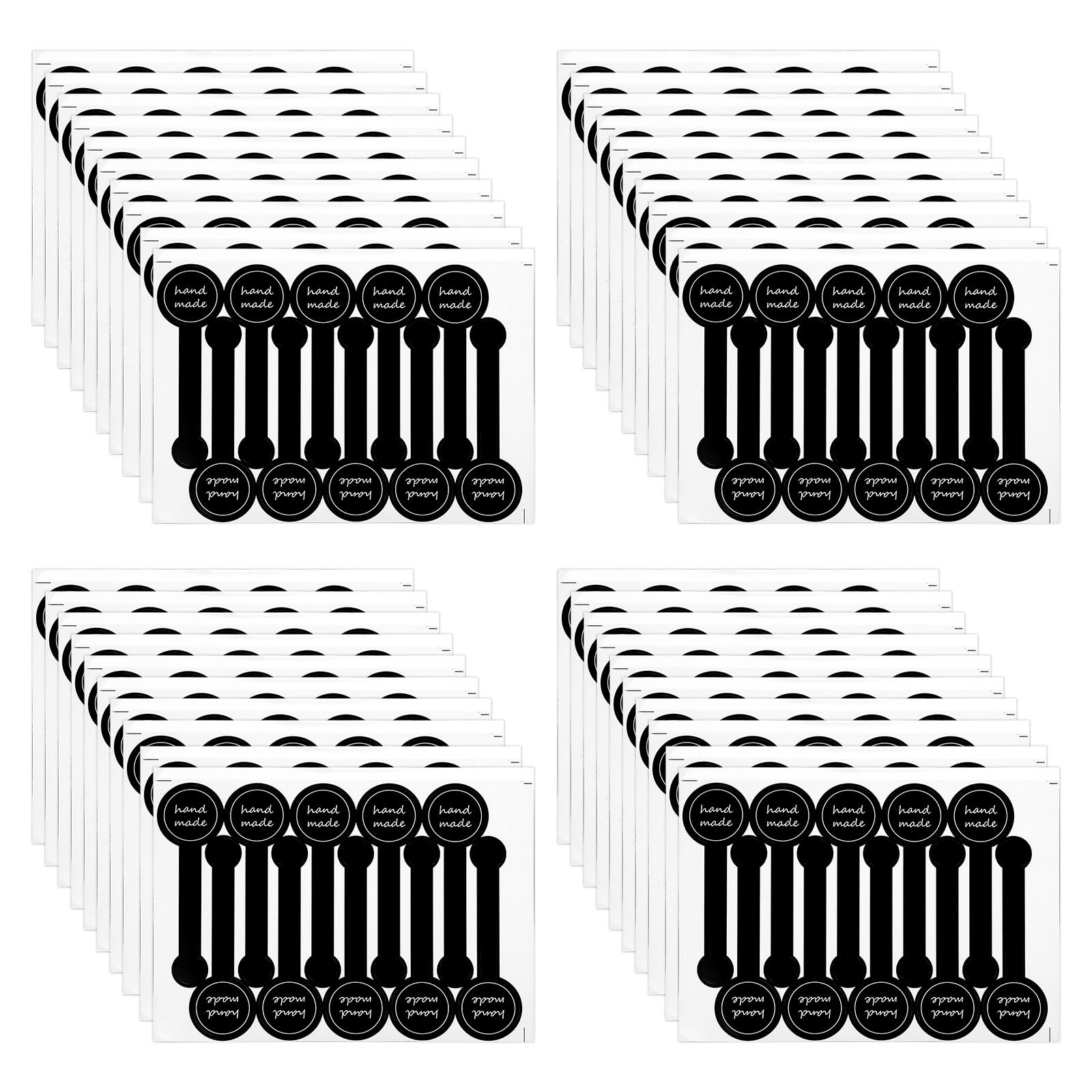 Amazon.com : 400 Pcs Handmade Food Baking Seal Stickers - Black Long ...