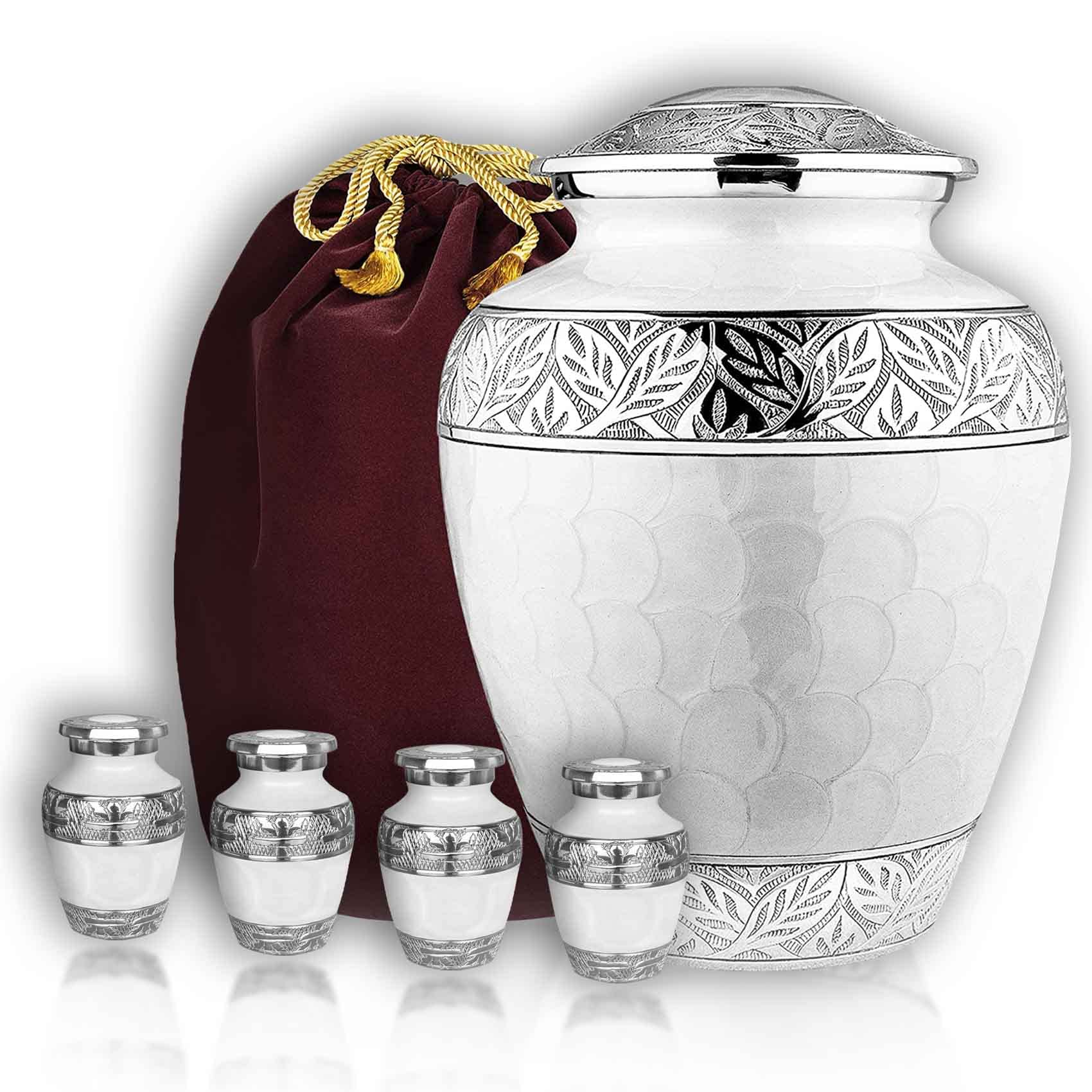 Amazon.com: Silver Linings White Adult Large Urn for Human Ashes - A ...