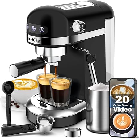 Amazon.com: Geek Chef Espresso Machine 20 Bar, Espresso and Cappuccino ...