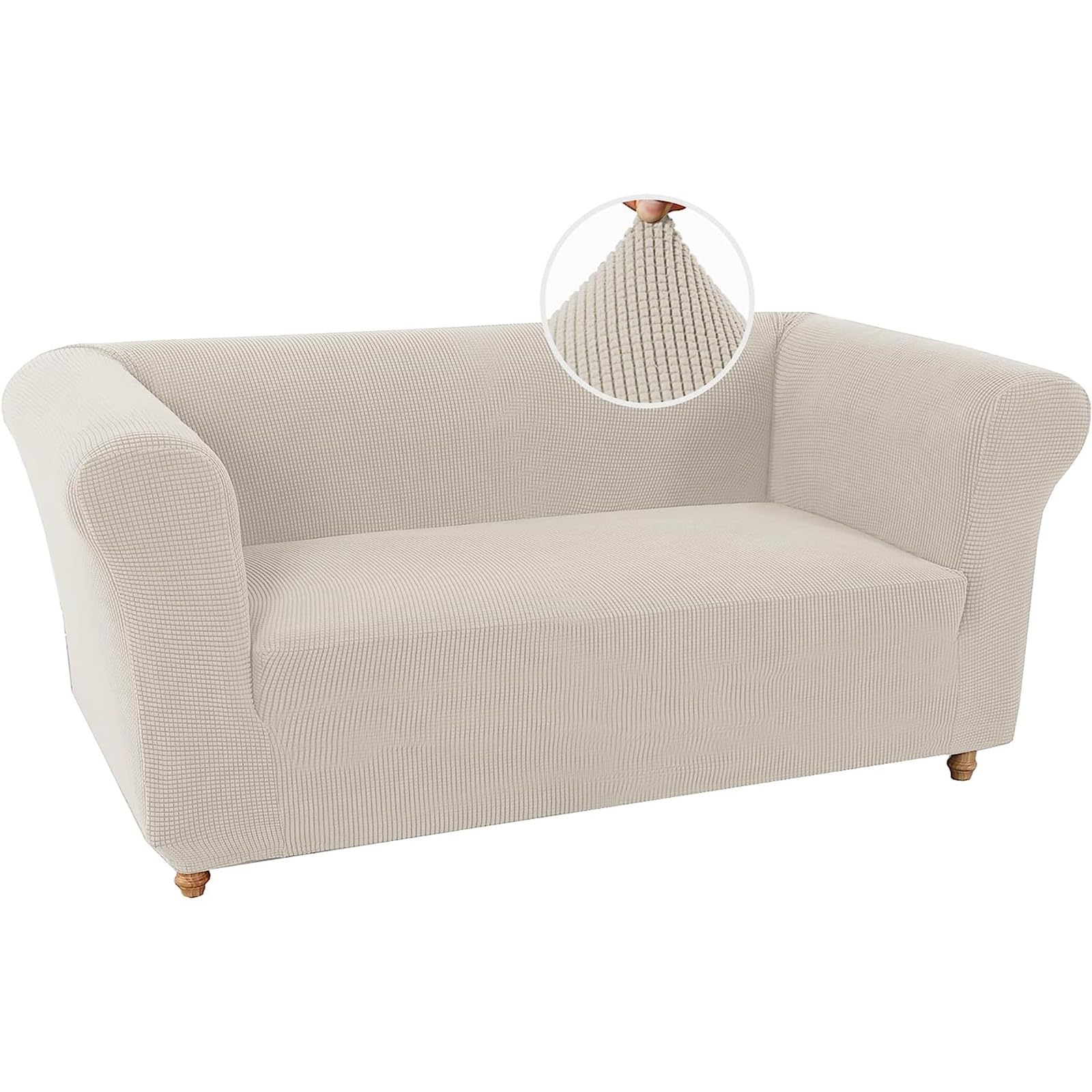 BXFUL Stretch Chesterfield Sofa Cover 1 Piece Couch Cover for Living ...