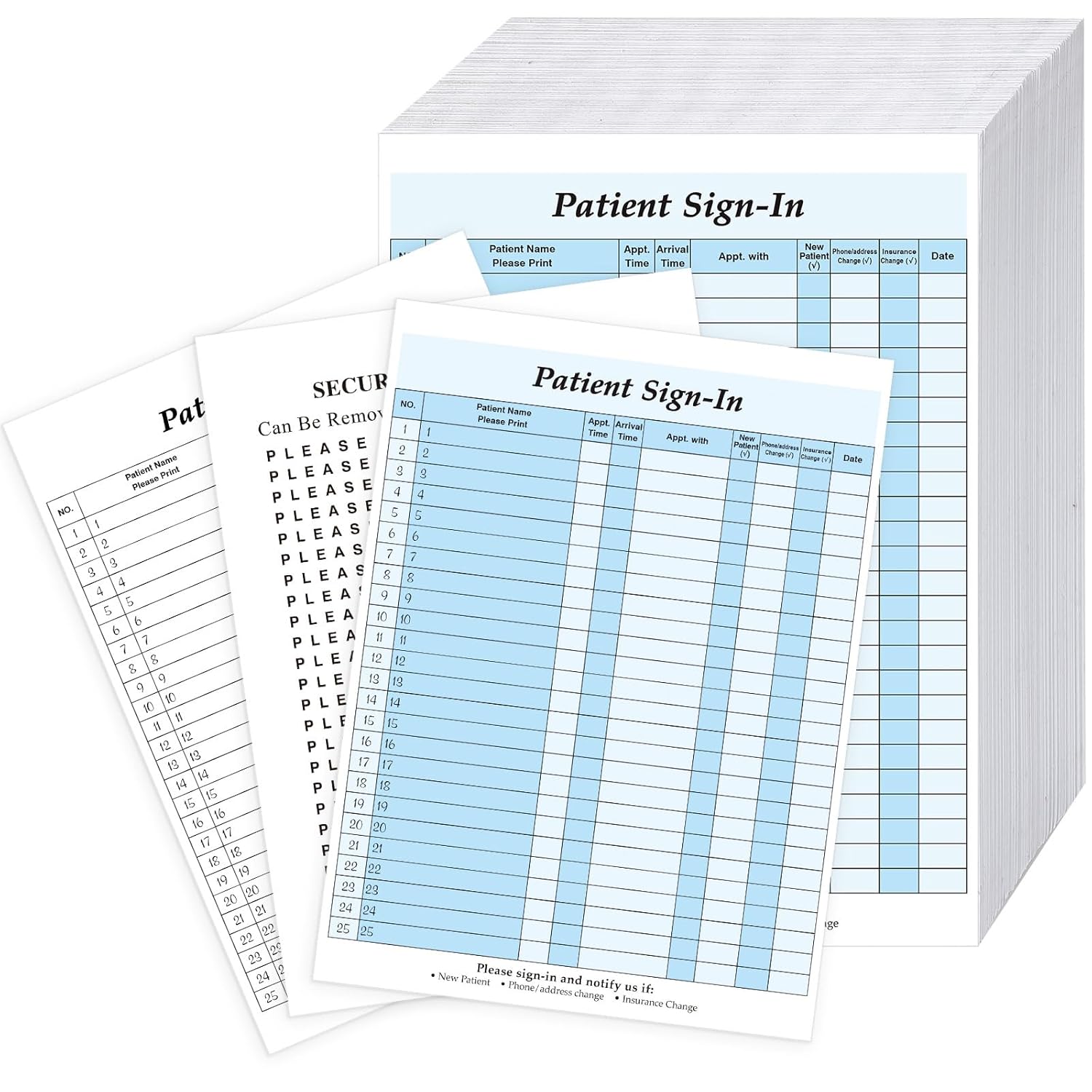 Amazon.com: Resholder 150 Sheets Patient Sign in Sheets Carbonless 3 ...