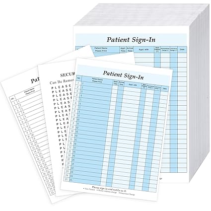 Amazon.com: Resholder 150 Sheets Patient Sign in Sheets Carbonless 3 ...