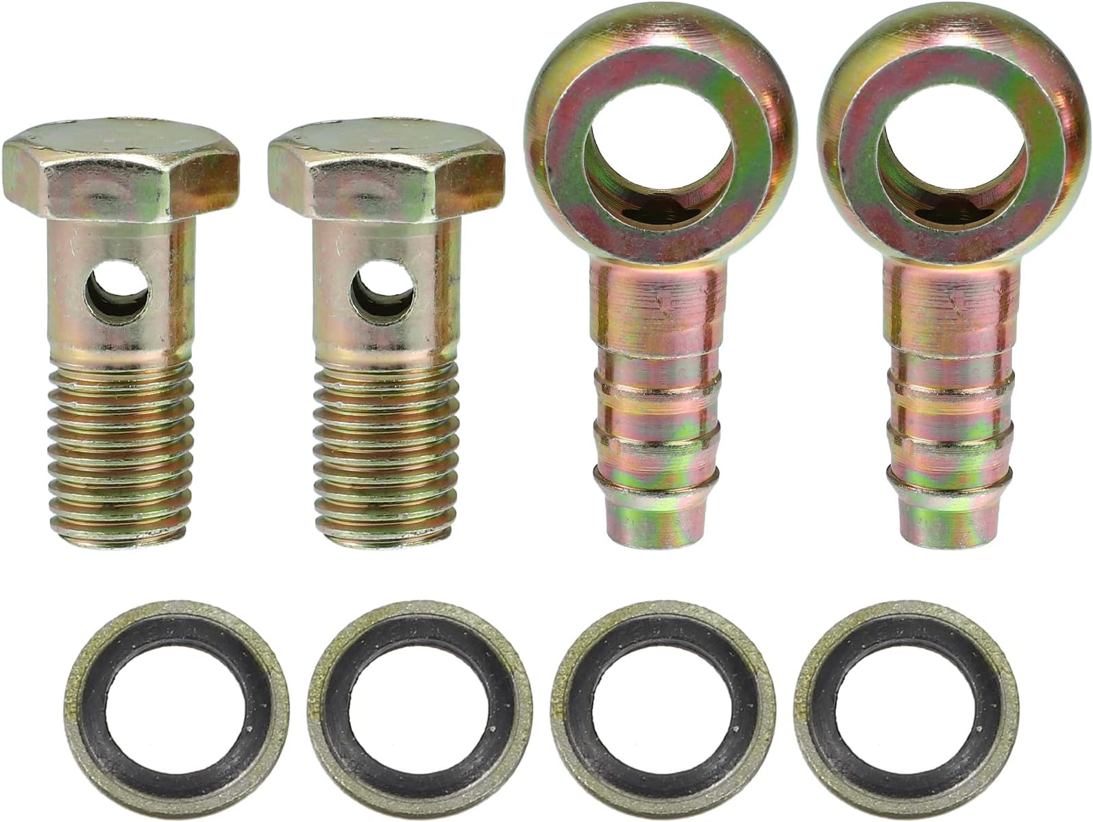 Amazon.com: X AUTOHAUX 4 Set 12mm Banjo Hose Barb Bolt Fittings Banjo ...
