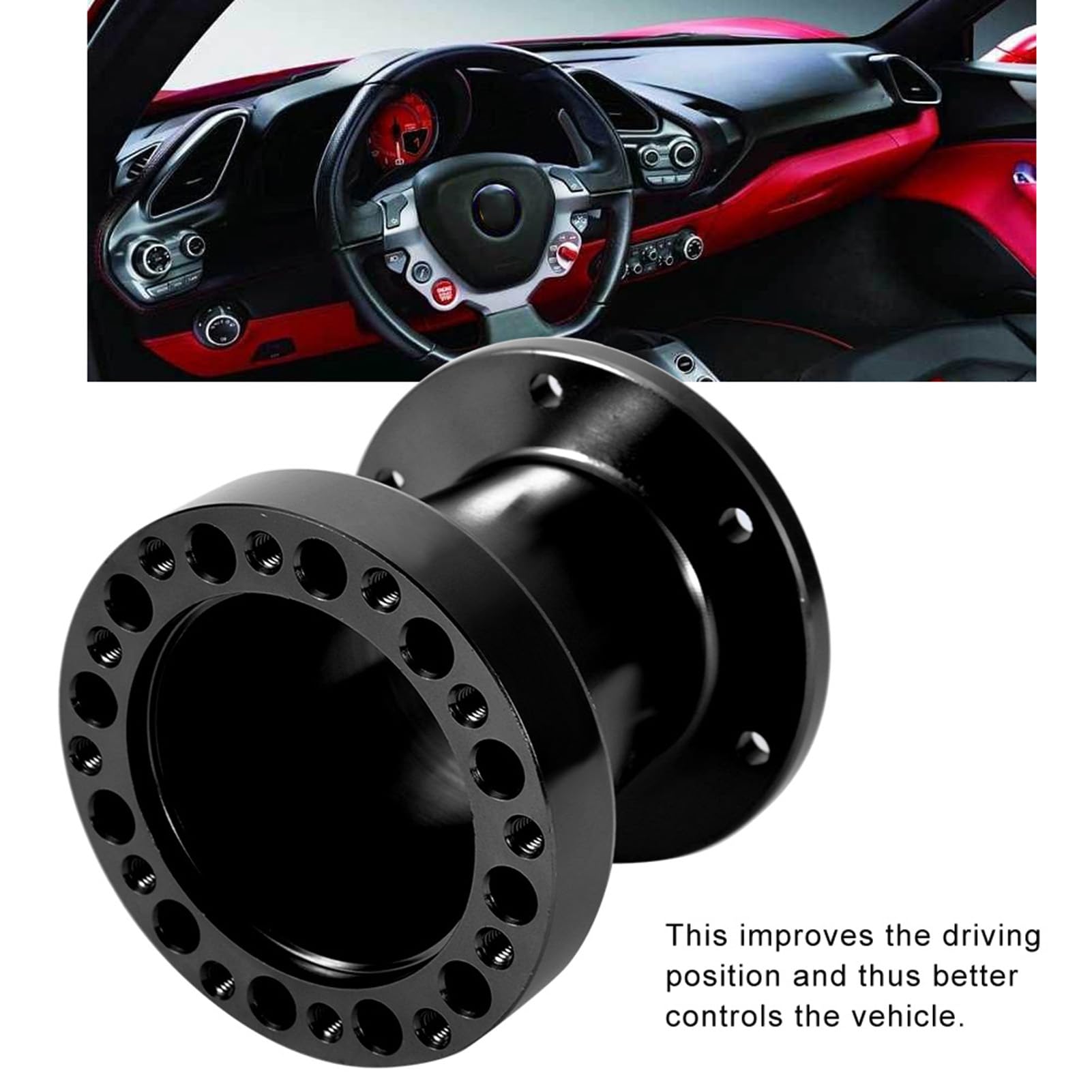 Snapklik.com : 3 Inch Steering Wheel Spacer, Universal Aluminum Hub ...