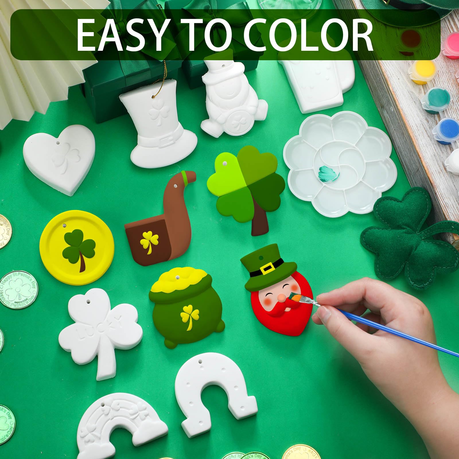 Snapklik.com : 24 Pcs St. Patricks Day Crafts For Kids Irish Ceramic ...