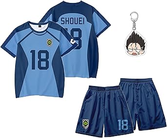 Amazon.com: Blue Lock Jersey Set Isagi Blue Lock Shirt and Shorts Nagi ...