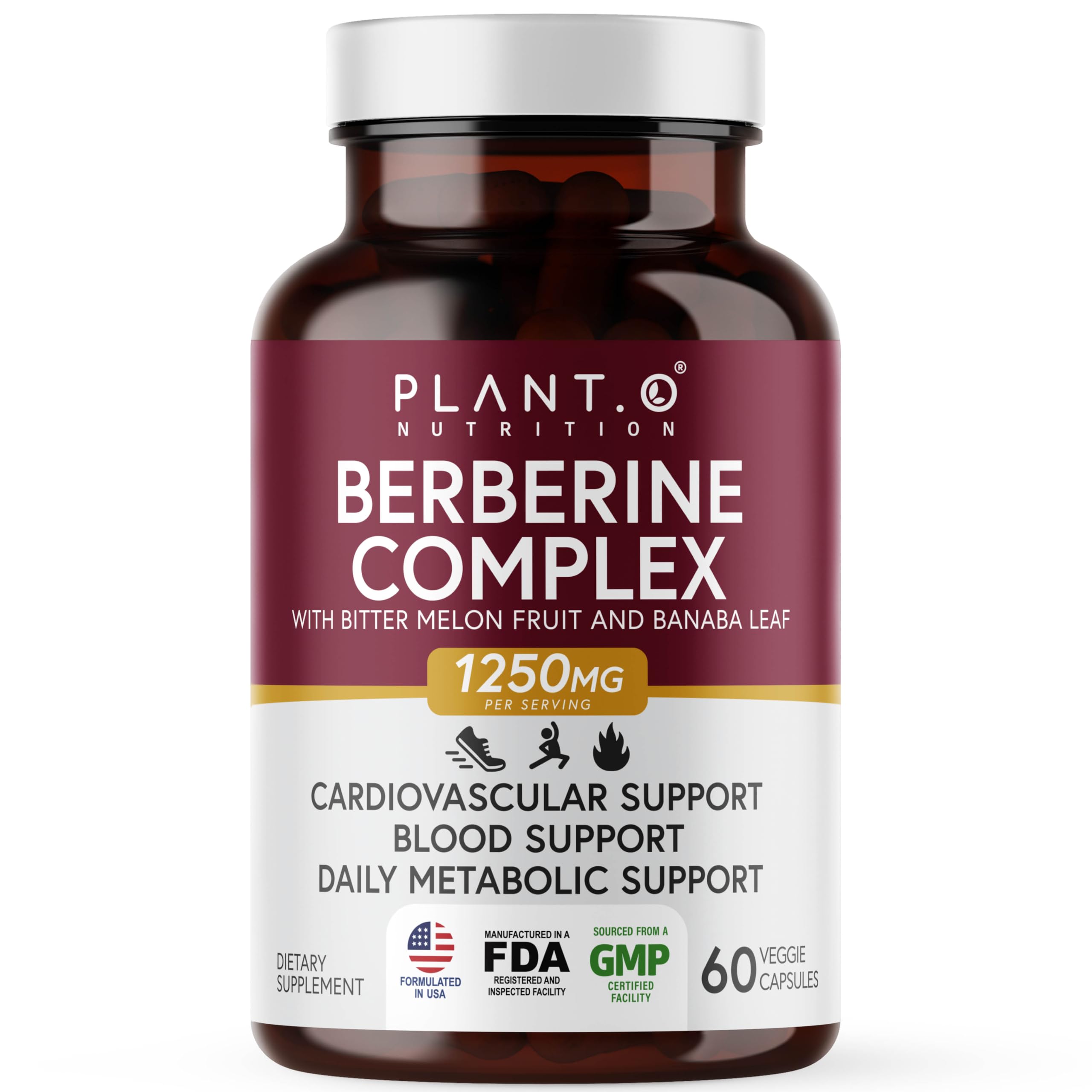 Amazon.com: PLANT.O NUTRITION Berberine Supplement - Extra Strength ...