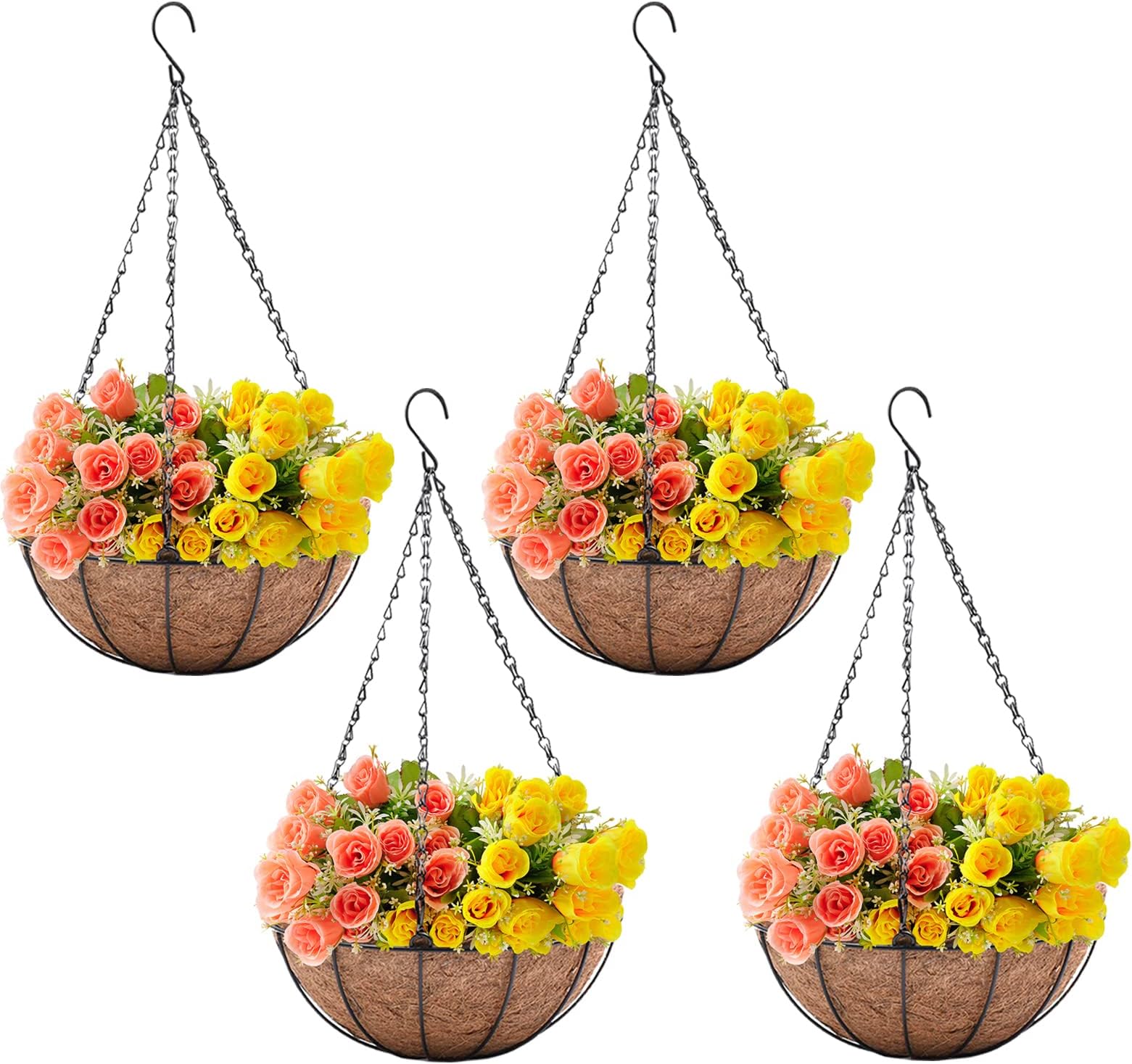 Amazon.com: EIMQUVW 4 Pack Hanging Planter Basket with Coco Coin Liner ...