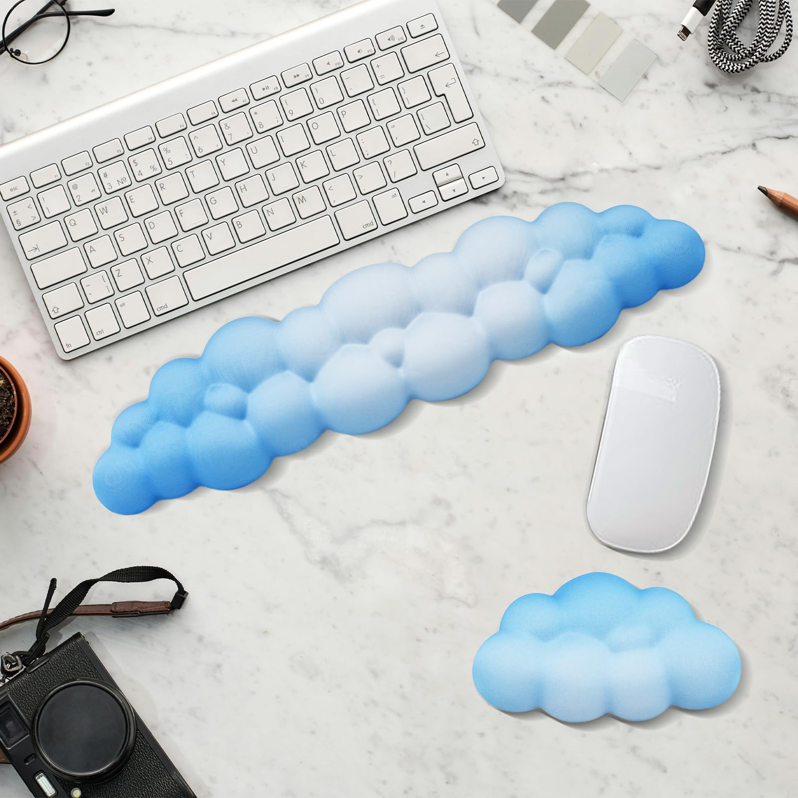 Amazon.com : 2 PCS Keyboard Cloud Wrist Rest, Memory Foam Keyboard Palm ...