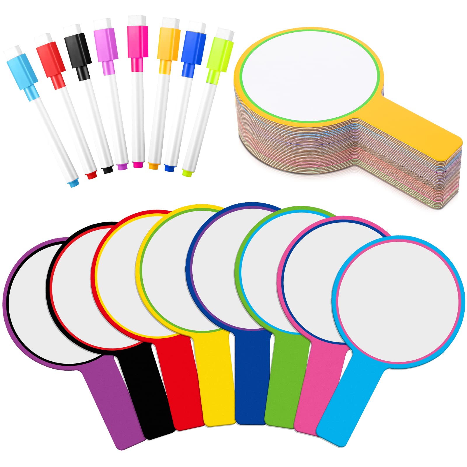 Amazon.com : Crtiin 80 Pcs Colorful Dry Erase Paddles Set Include 40 ...