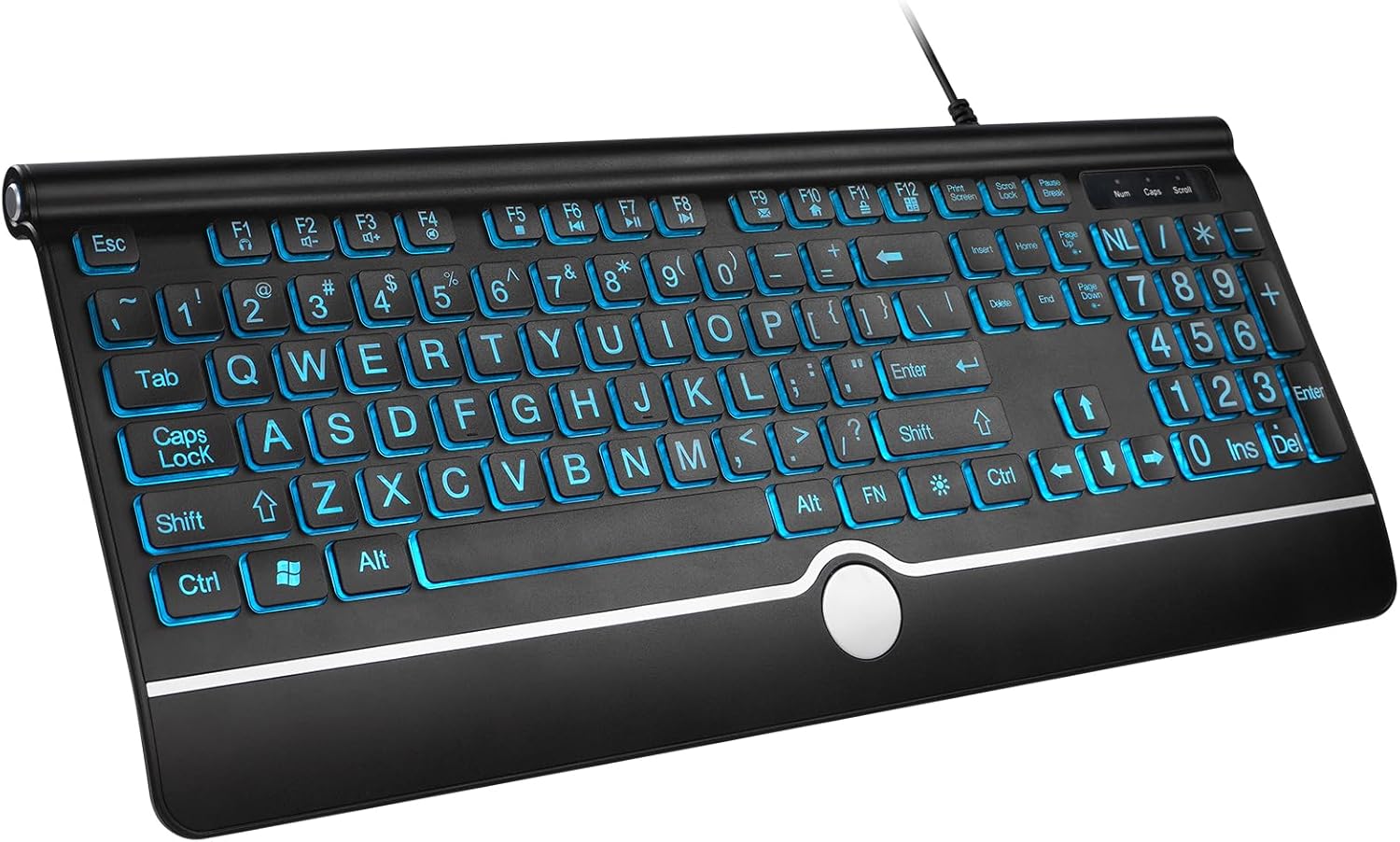 Luzarriba Computer Keyboard Wired, LED Backlit Computer Keyboard with ...