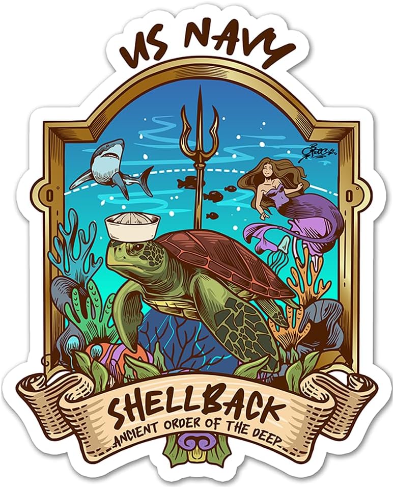 Amazon.com - US Navy Shellback 3" Decal | Ancient Order of The Deep ...