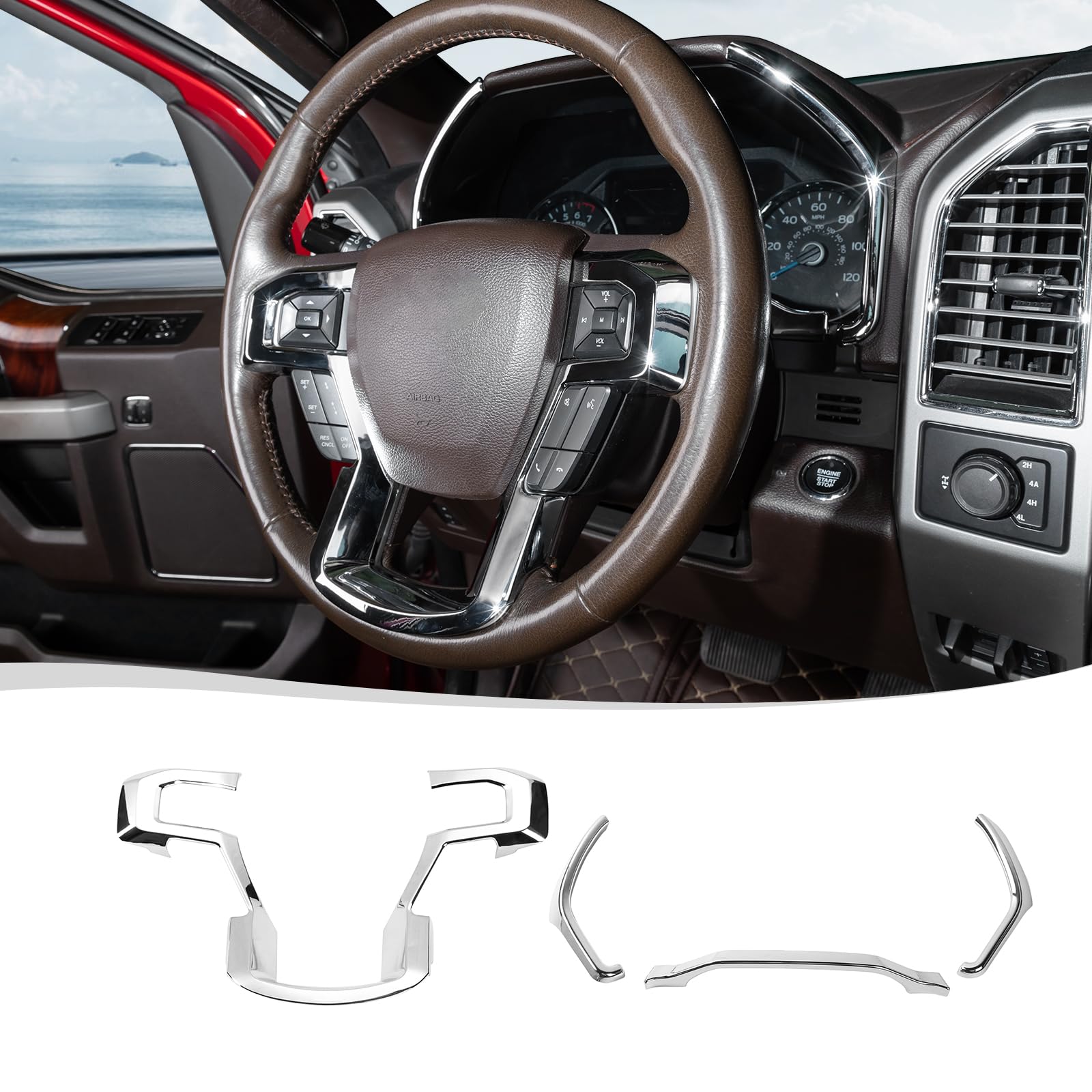Amazon.com: Voodonala Center Steering Wheel Panel Cover with Dash Board ...