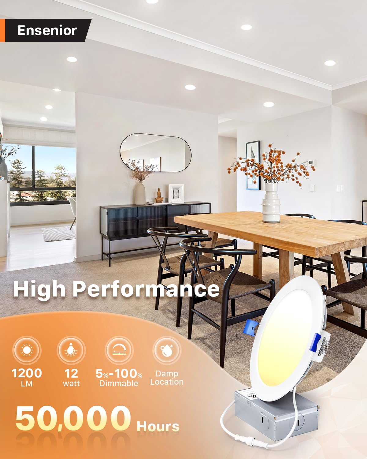 Snapklik.com : Ensenior 24 Pack 6 Inch LED Recessed Ceiling Light