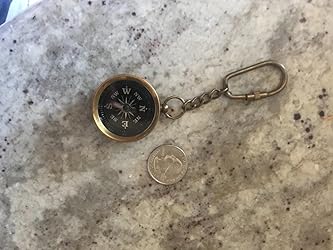Amazon.com: Medieval Replicas Brass Nautical Keychain Marine Compass ...