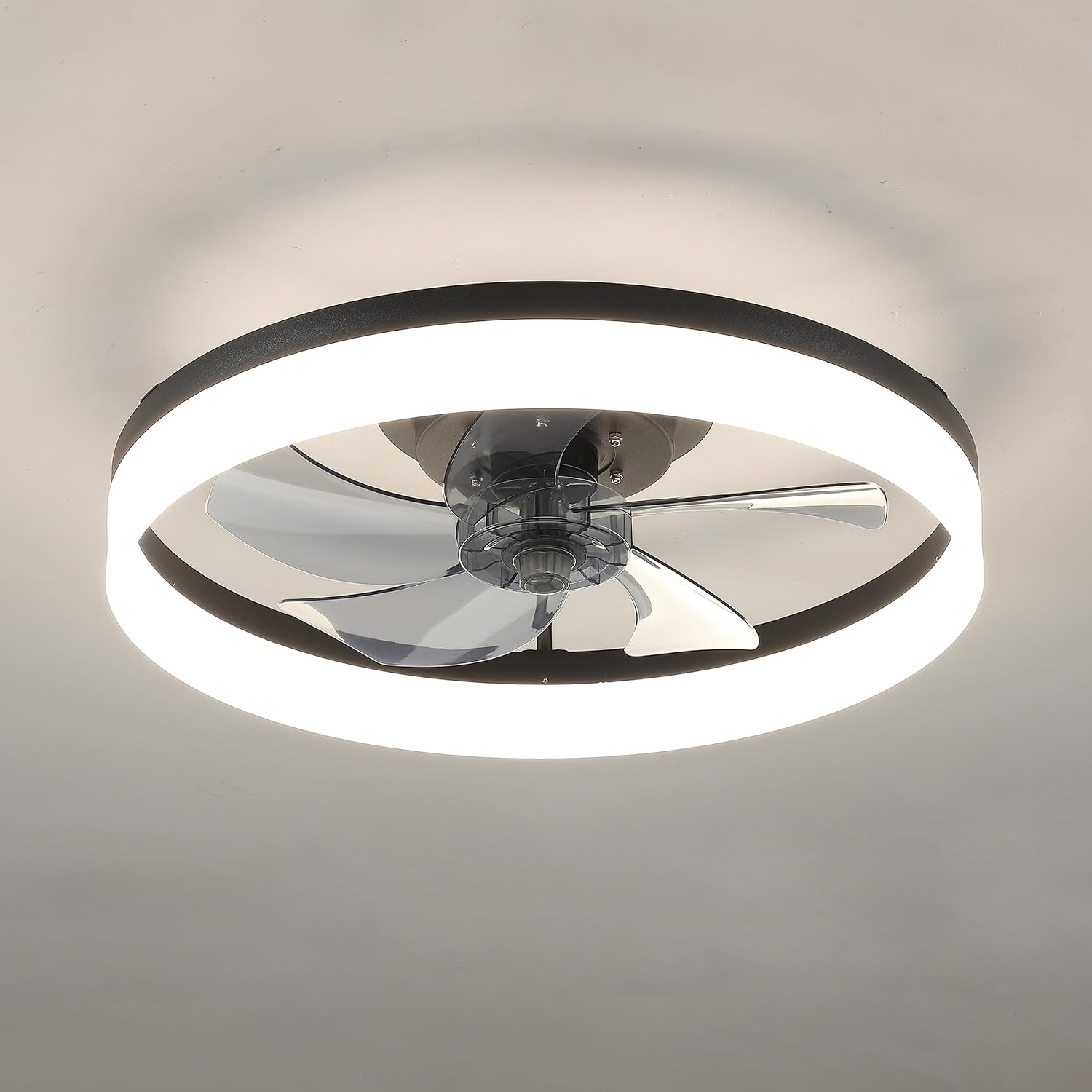 Amazon.com: SUN & SUMMER Ceiling fan with Light, 19.7" Modern Flush ...