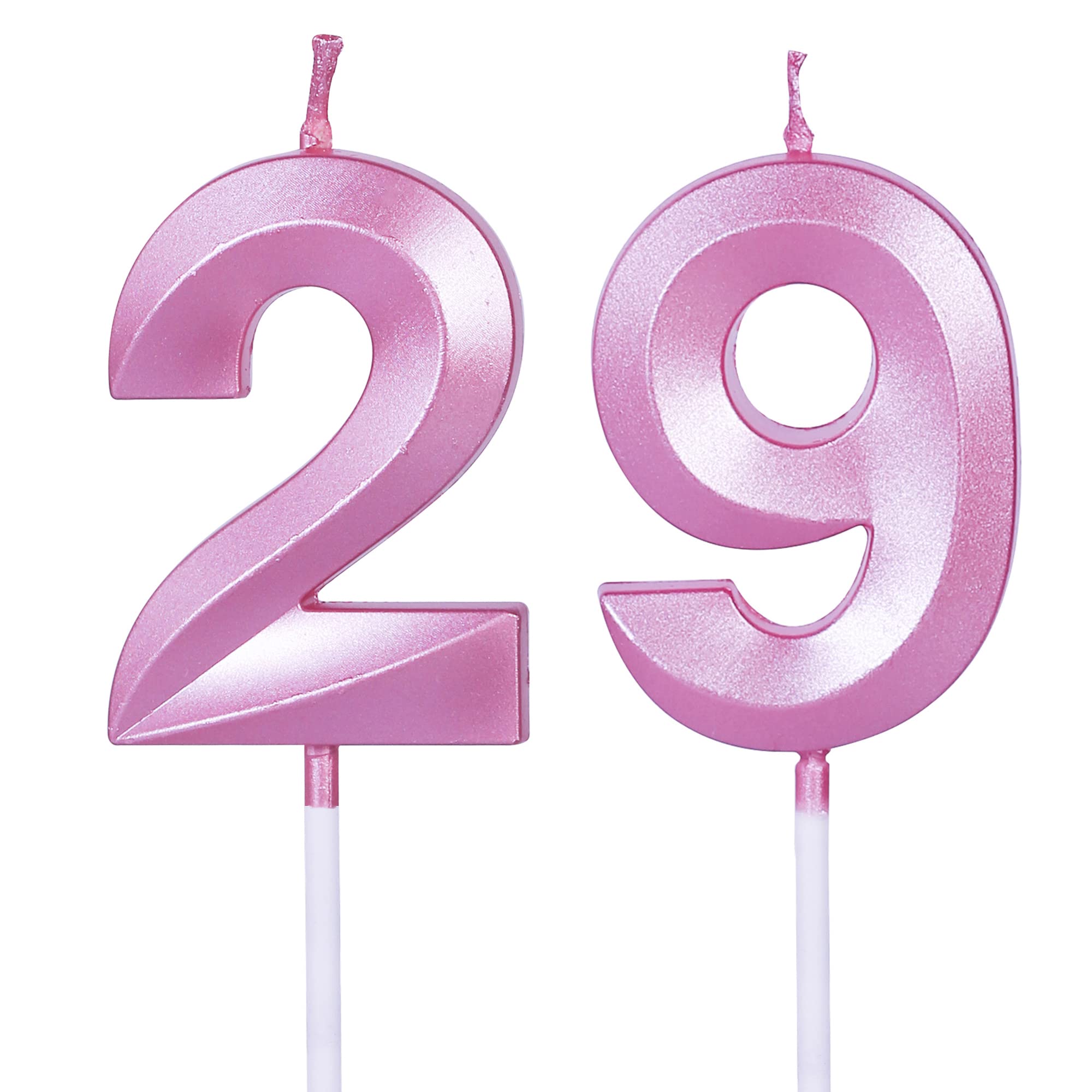 Amazon.com: Pink 29th & 92nd Birthday Candles for Cakes, Number 29 92 ...