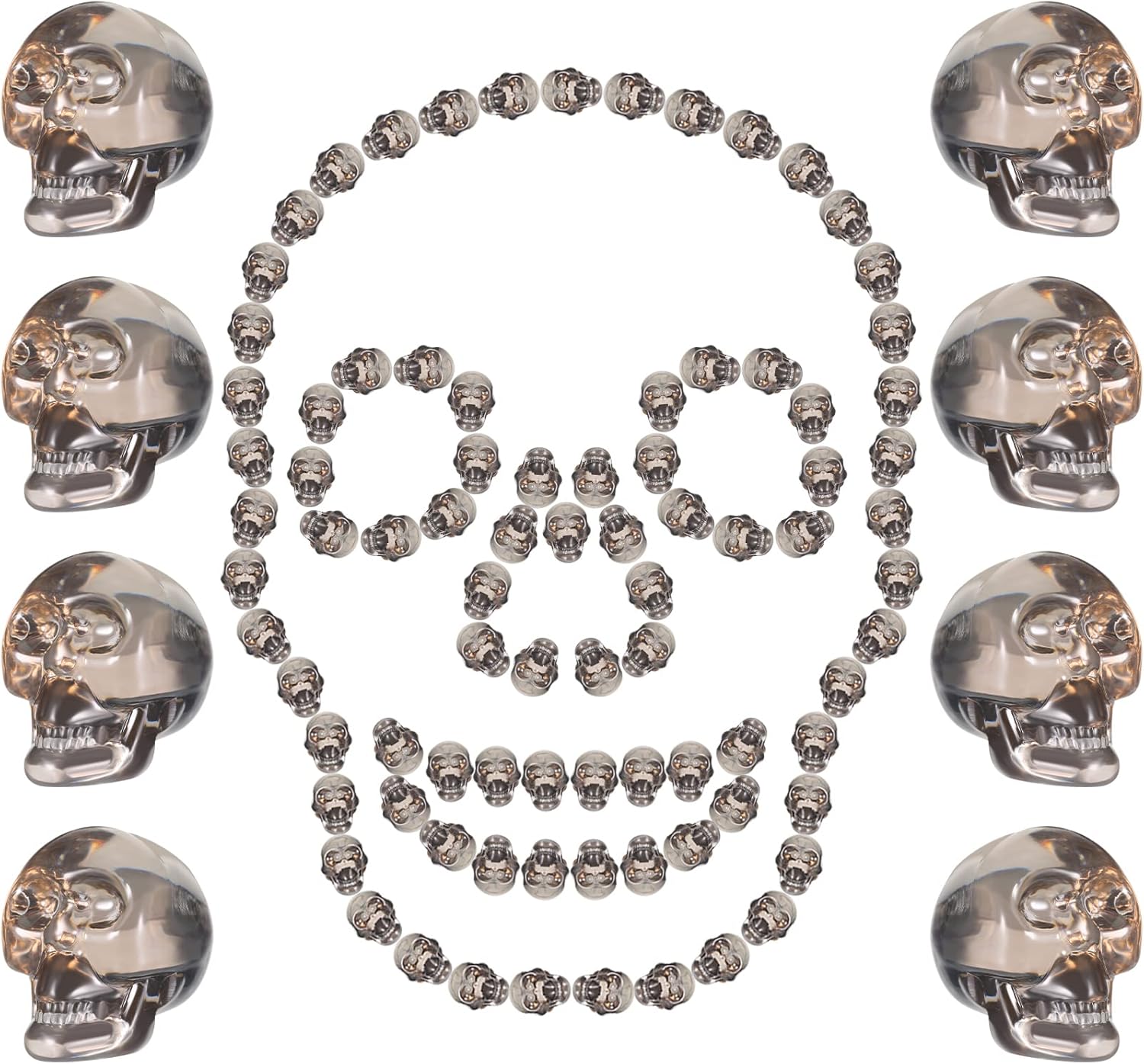 Amazon.com: Queekay 100 Pcs Mini Skulls Halloween Skulls Decorations ...