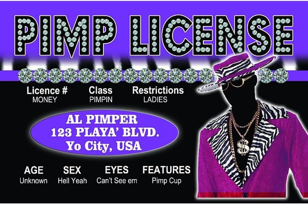 Amazon.com: Signs 4 Fun Parody Driver’s License | Pimp ID | Fake ID ...