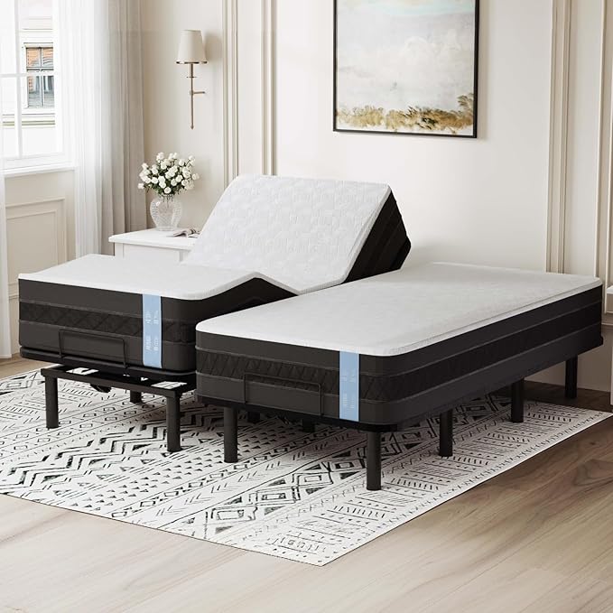 Amazon.com: FLEXISPOT Adjustable Bed Frame Base Split King + 12 ...