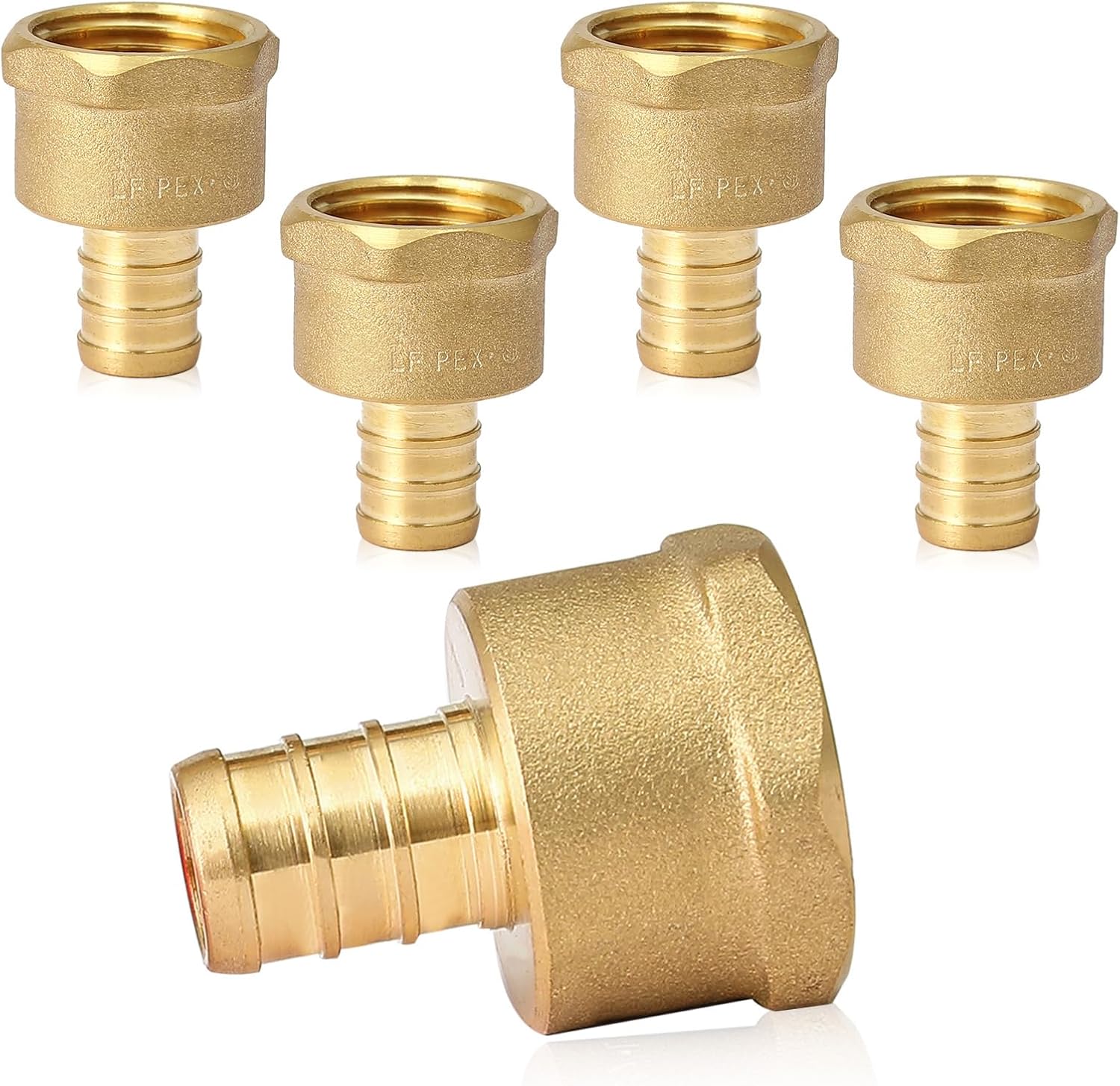 Amazon.com: 5-Pack HeSun PEX Fittings, 1" PEX x 1" Female NPT, Brass ...