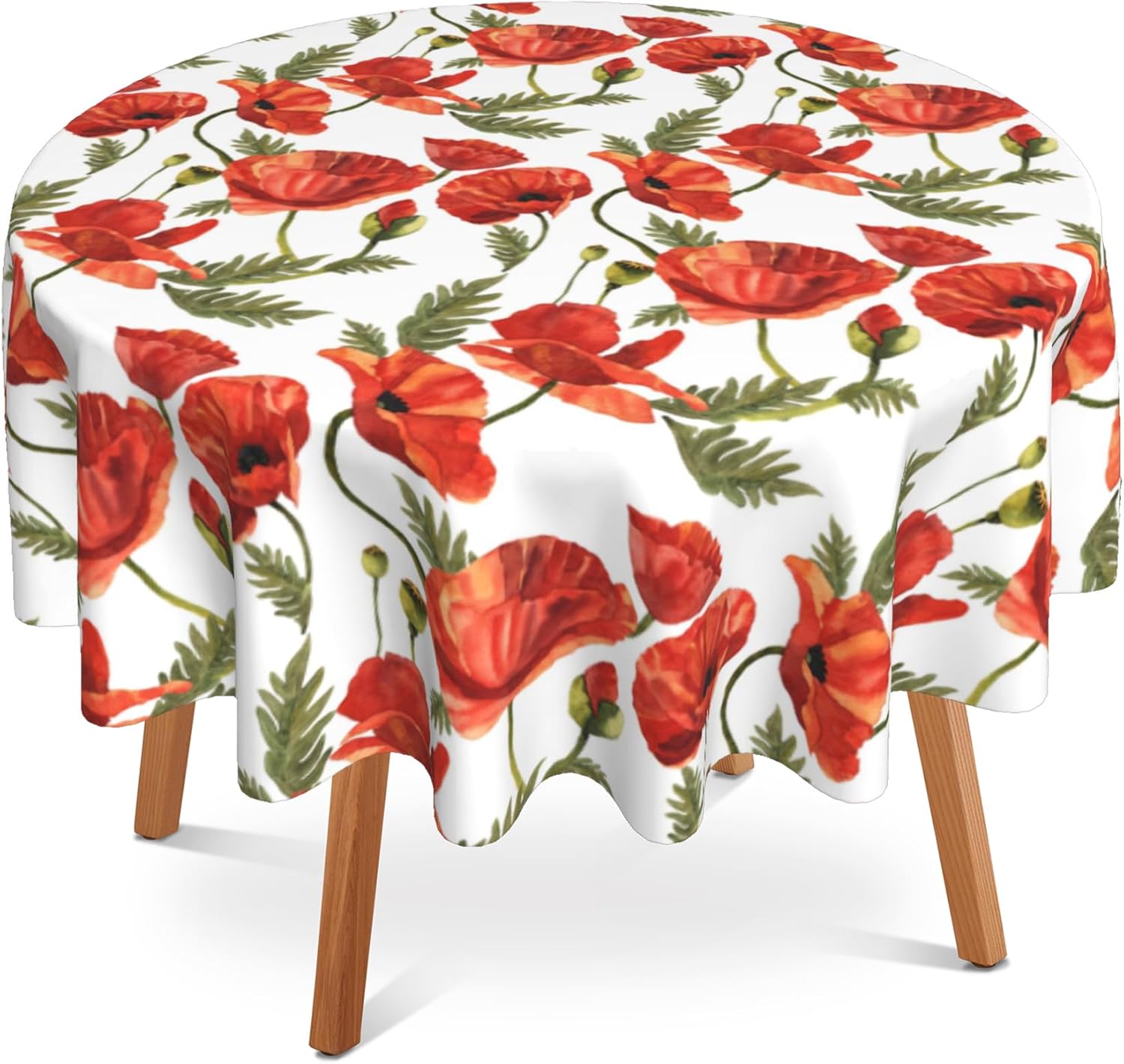 Amazon.com: UIUPRO Poppy Flower 60 inch Round Tablecloth,Wildflower ...
