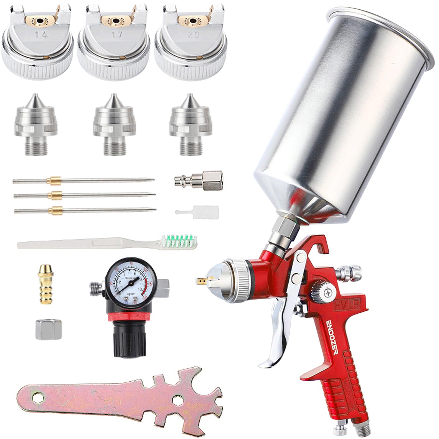Snapklik.com : ENDOZER Professional HVLP Gravity Feed Air Spray Gun Set